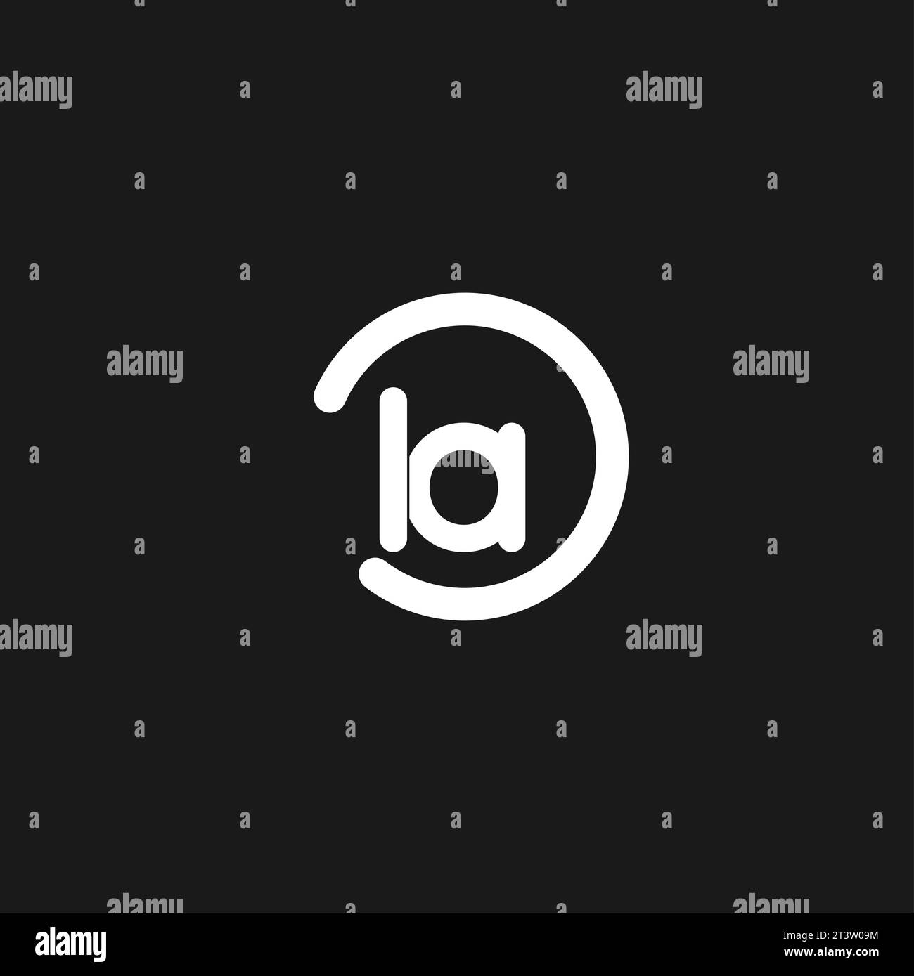 Initials LA logo monogram with simple circles lines vector graphic ...