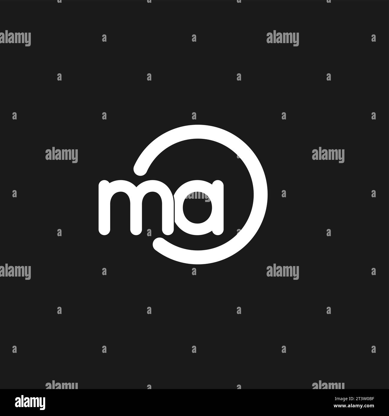 Initials MA logo monogram with simple circles lines vector graphic ...