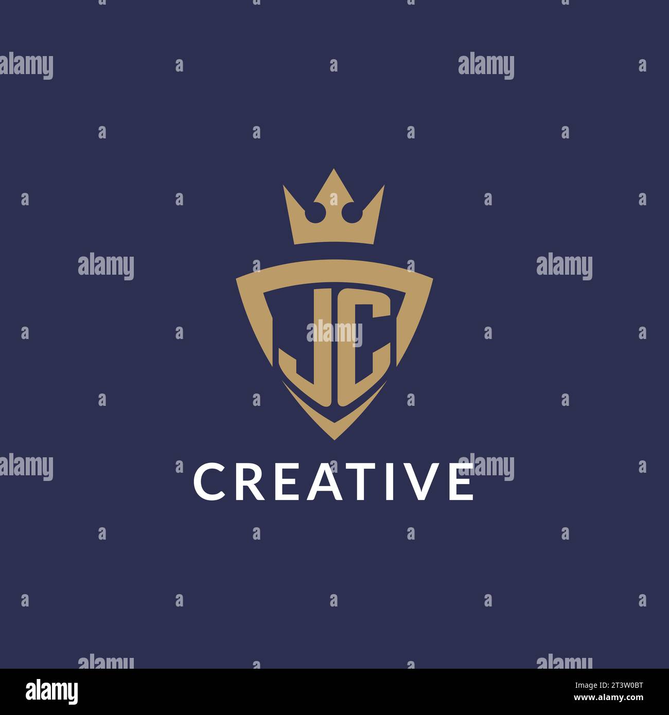 JC logo with shield and crown, monogram initial logo style vector file Stock Vector Image & Art ...