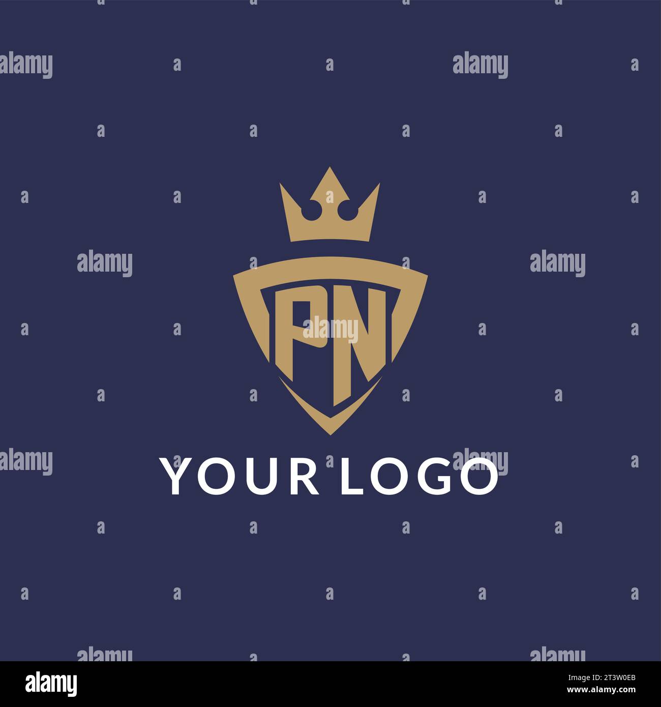 PN logo with shield and crown, monogram initial logo style vector file ...