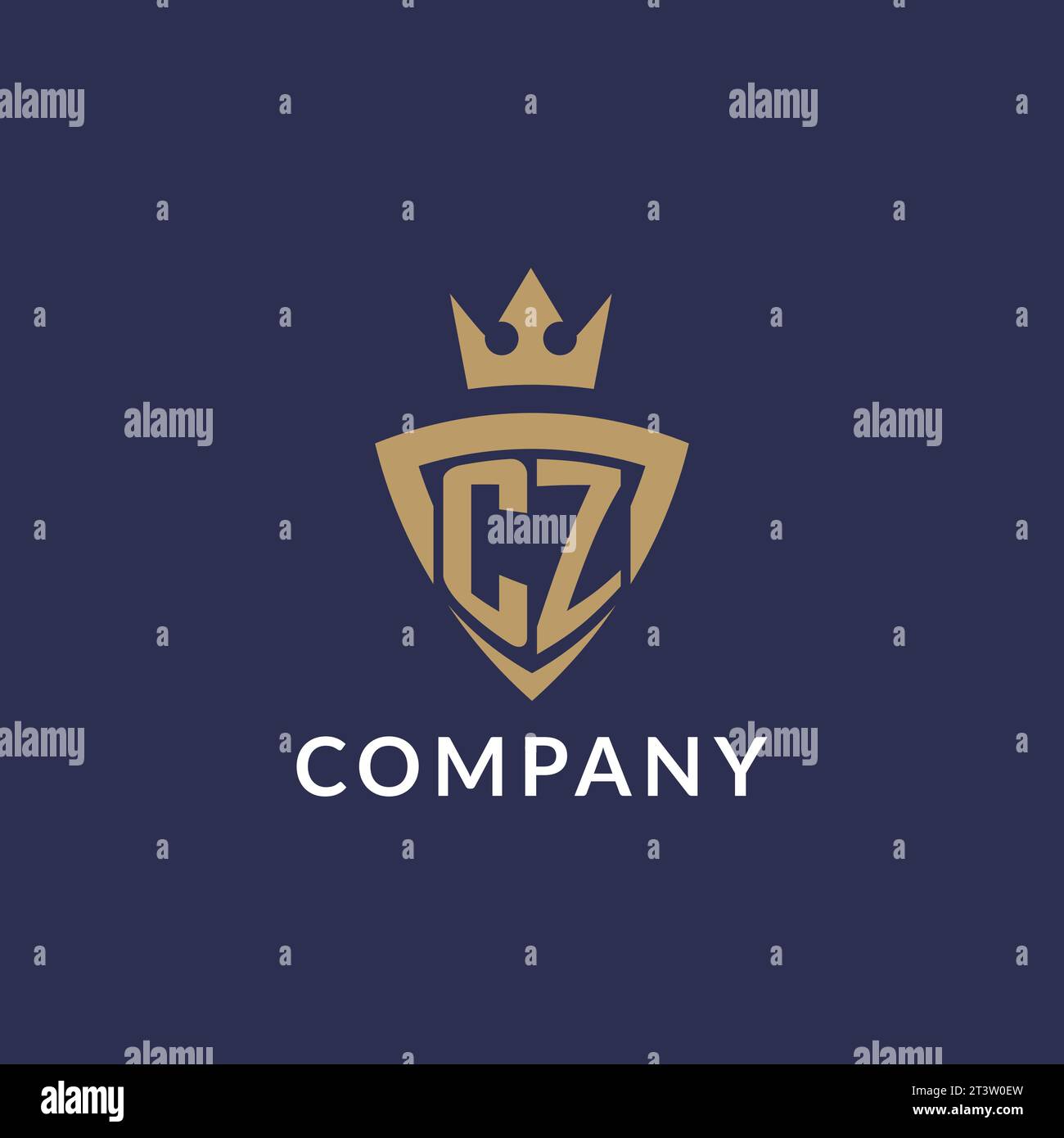 CZ logo with shield and crown, monogram initial logo style vector file Stock Vector Image & Art ...