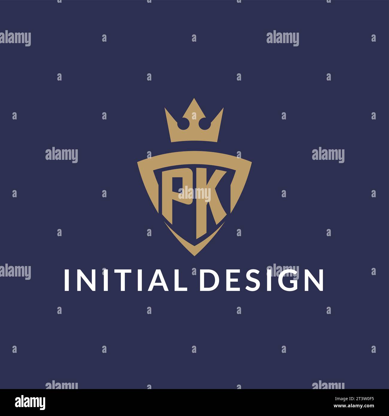 PK logo with shield and crown, monogram initial logo style vector file ...