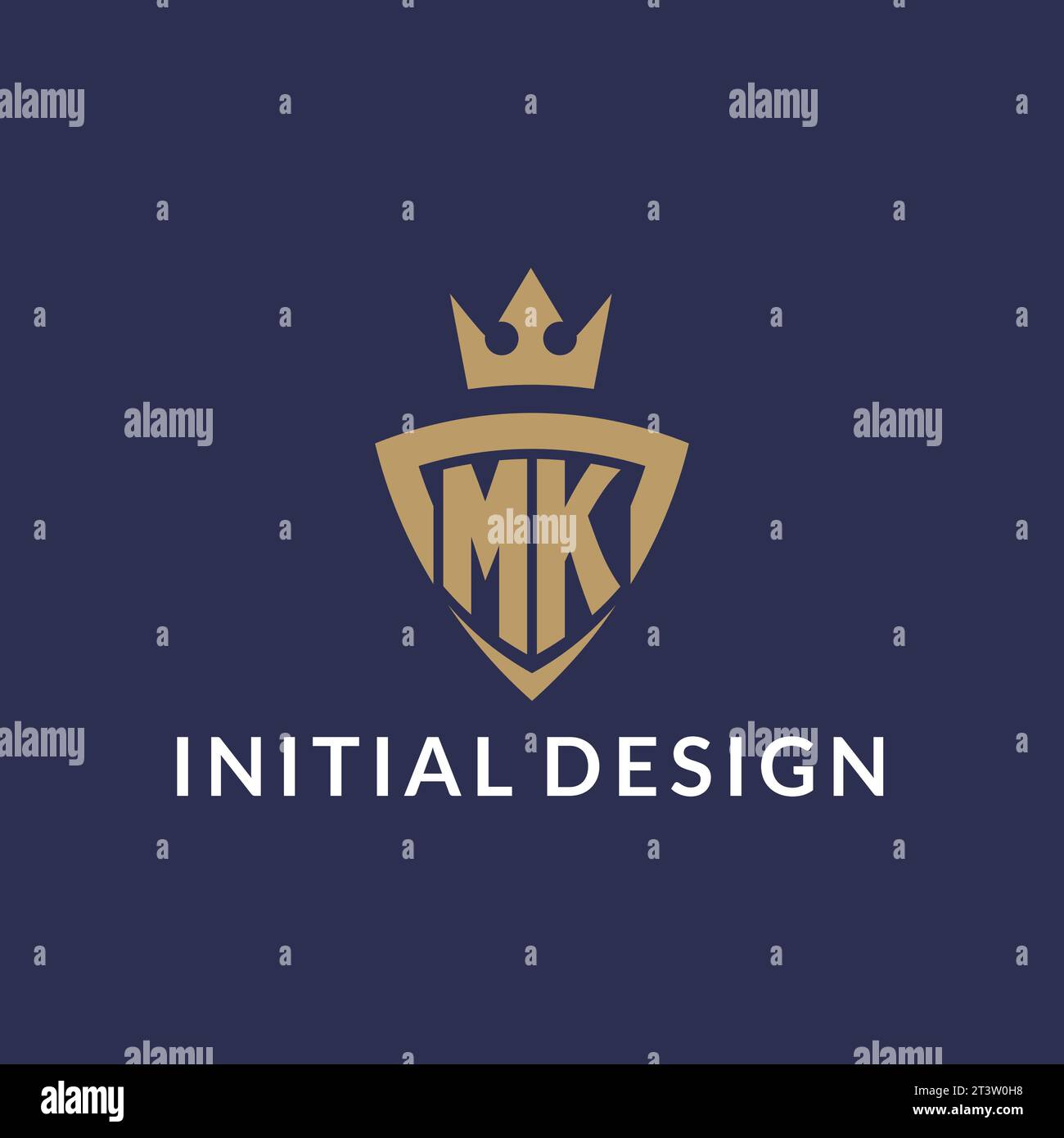 MK logo with shield and crown, monogram initial logo style vector file ...
