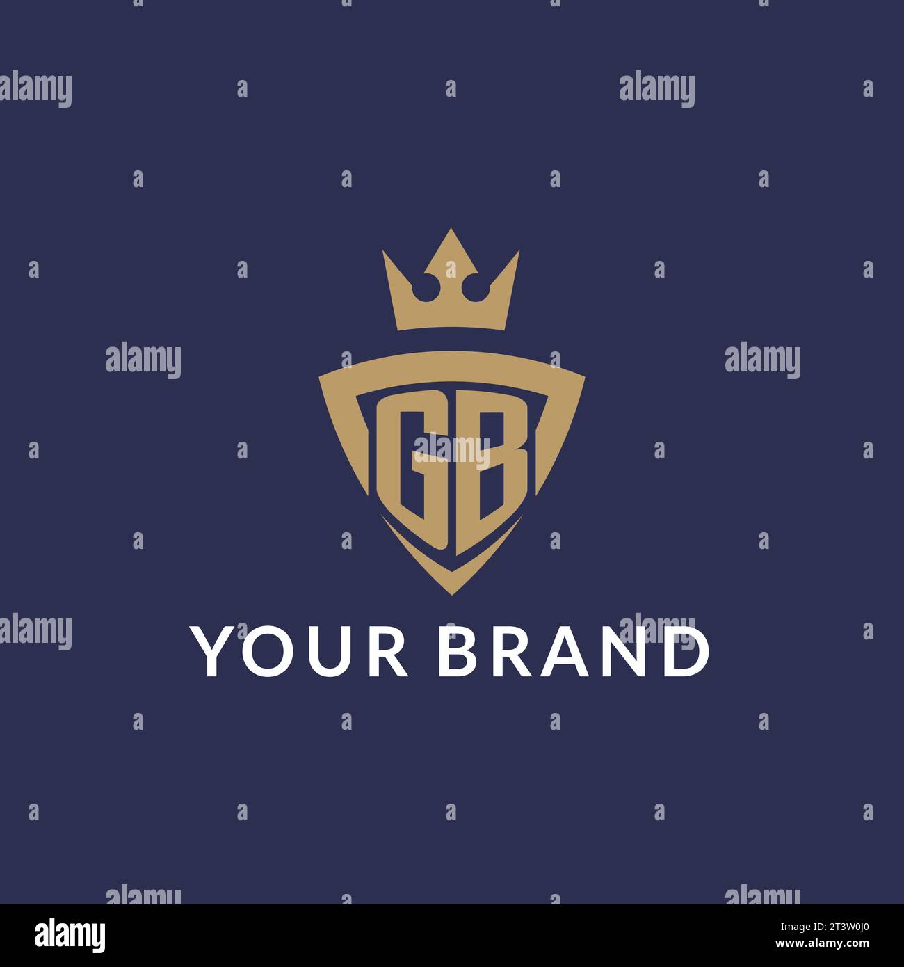 GB logo with shield and crown, monogram initial logo style vector file ...