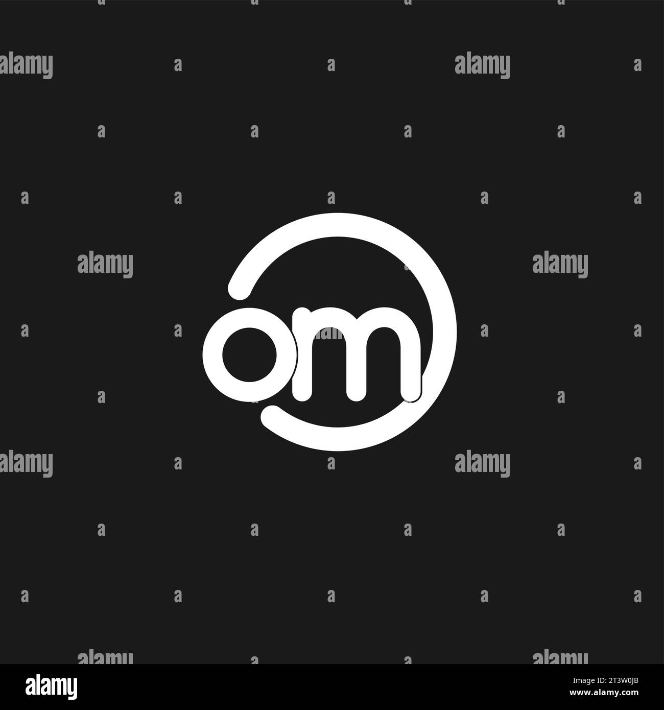 Initials OM logo monogram with simple circles lines vector graphic ...