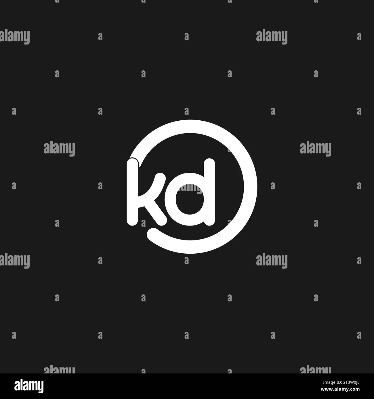 Initials KD logo monogram with simple circles lines vector graphic ...