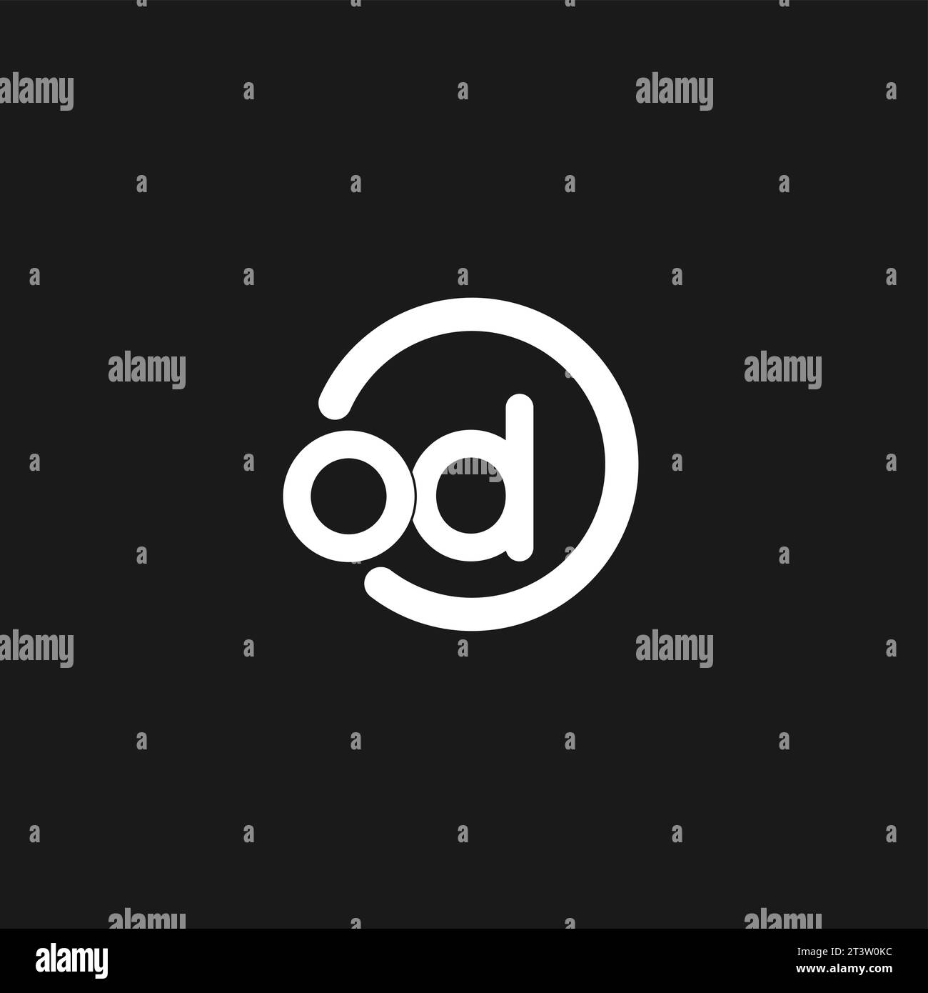Initials OD logo monogram with simple circles lines vector graphic ...