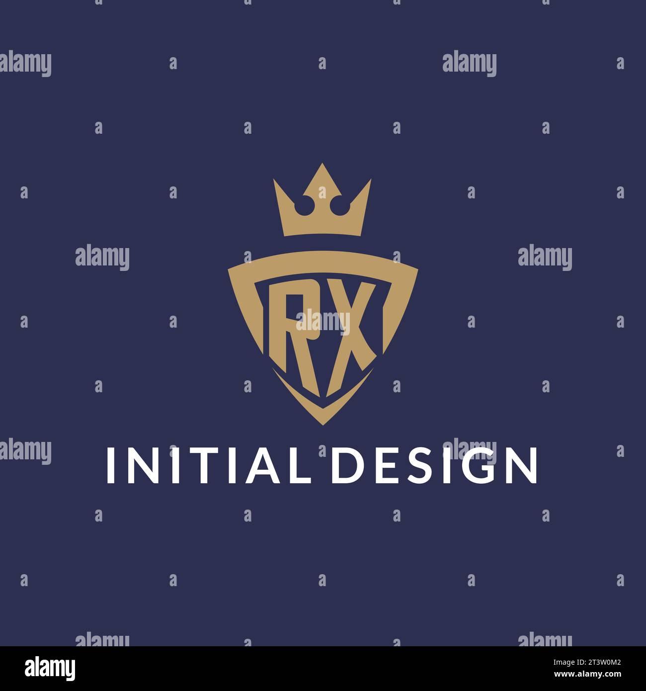 RX logo with shield and crown, monogram initial logo style vector file ...