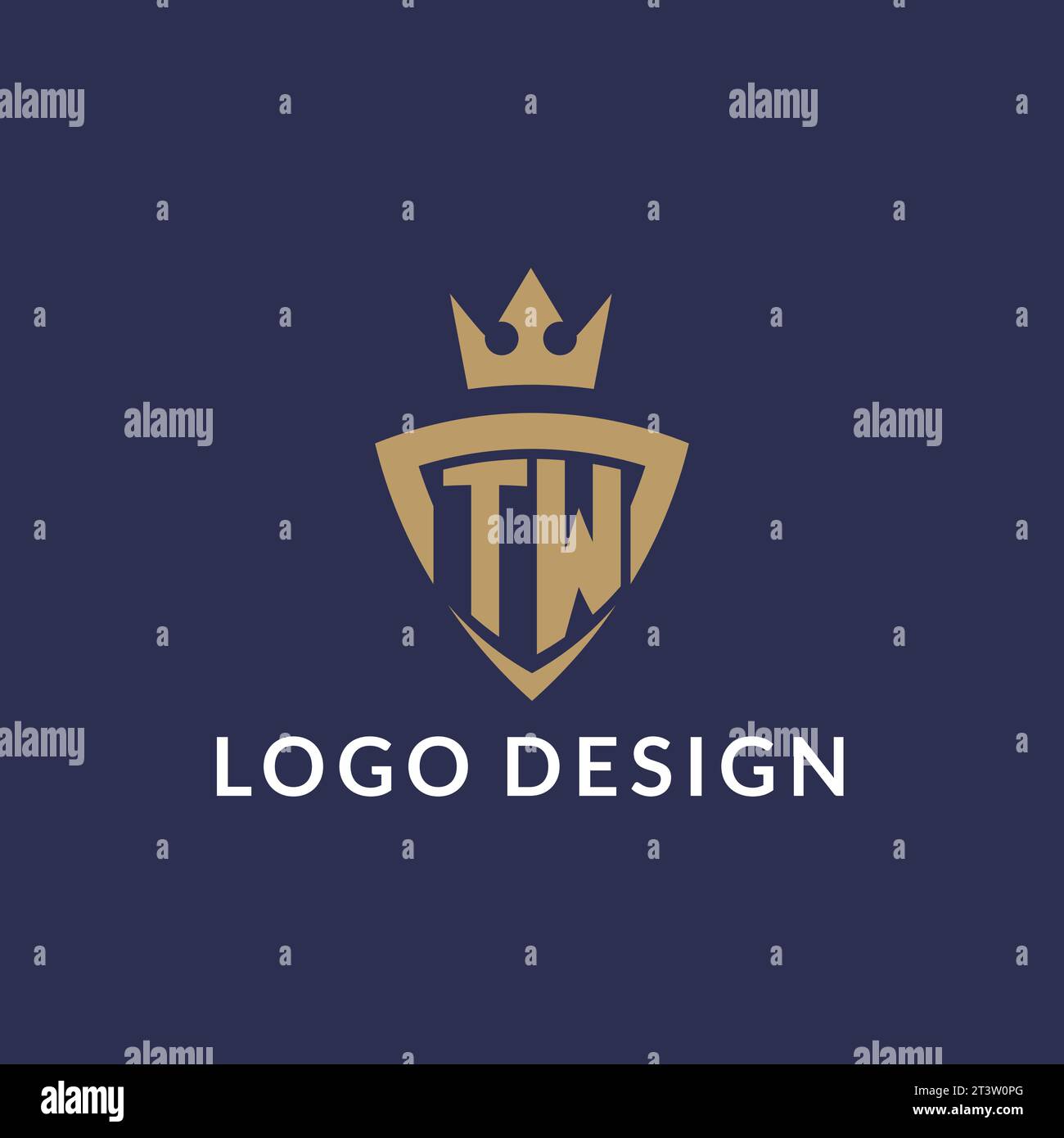 TW logo with shield and crown, monogram initial logo style vector file Stock Vector Image & Art ...