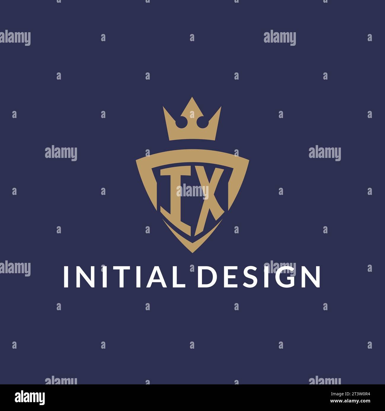 IX logo with shield and crown, monogram initial logo style vector file Stock Vector Image & Art ...