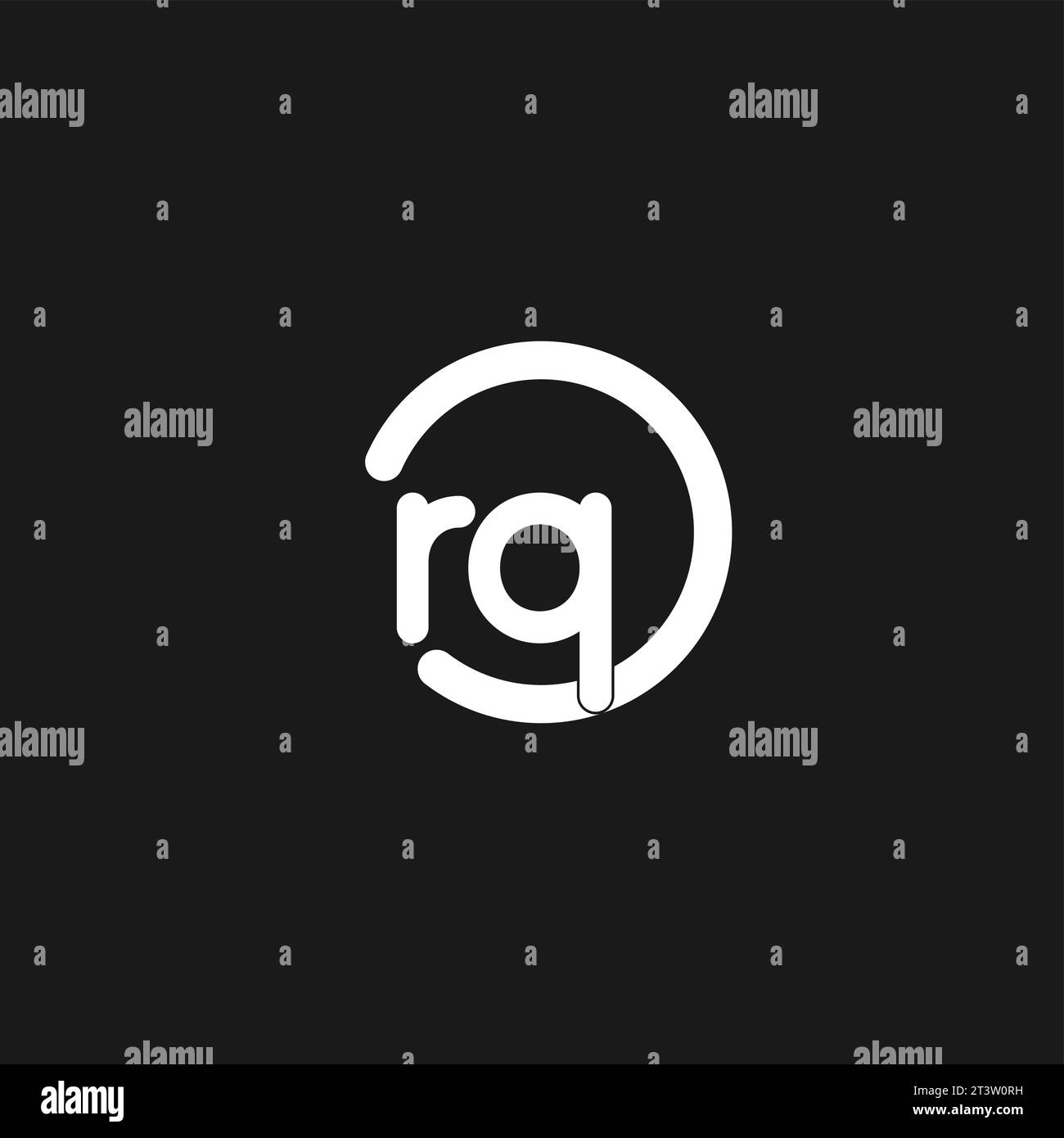 Initials RQ logo monogram with simple circles lines vector graphic ...