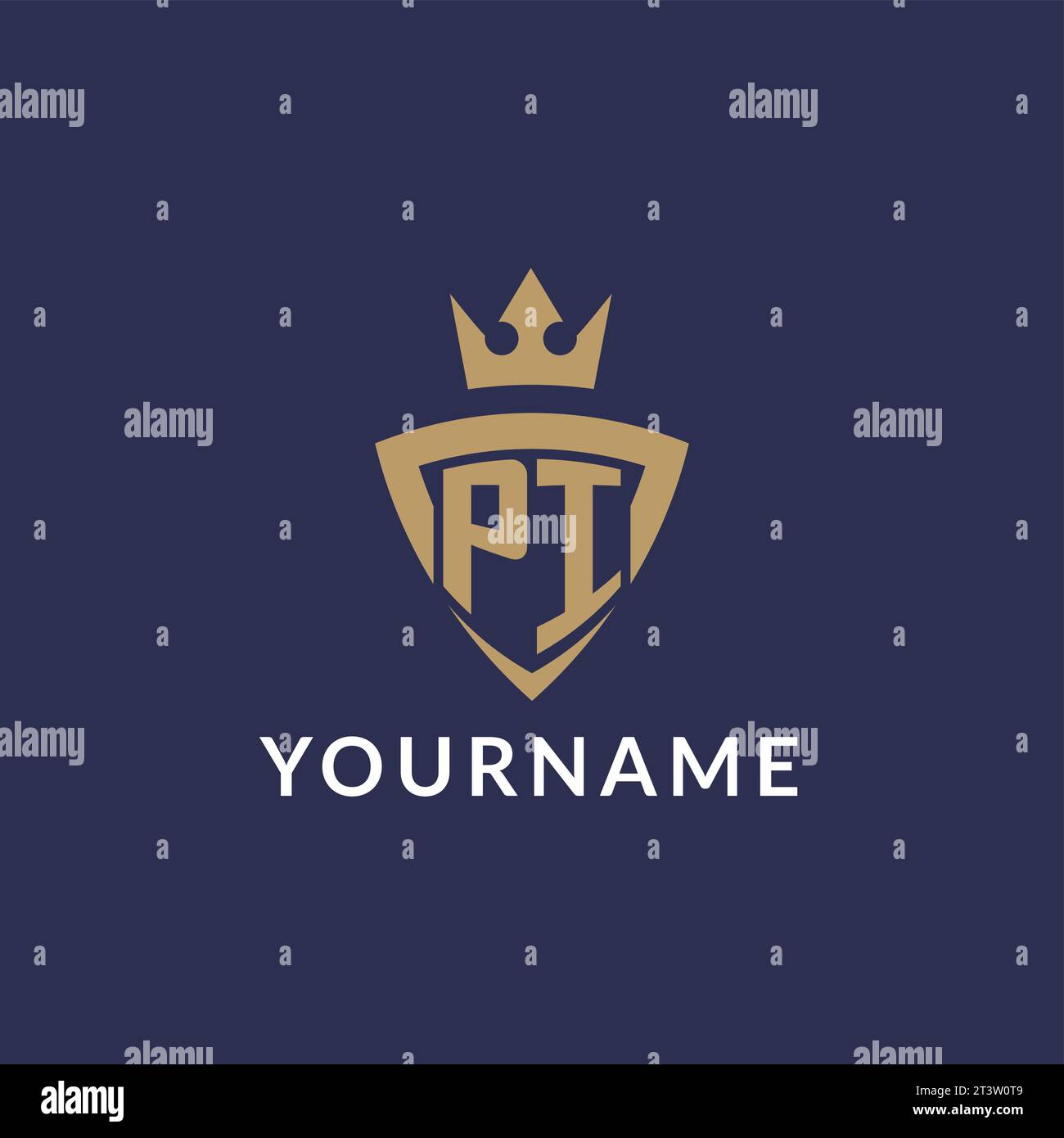 PI logo with shield and crown, monogram initial logo style vector file Stock Vector Image & Art ...