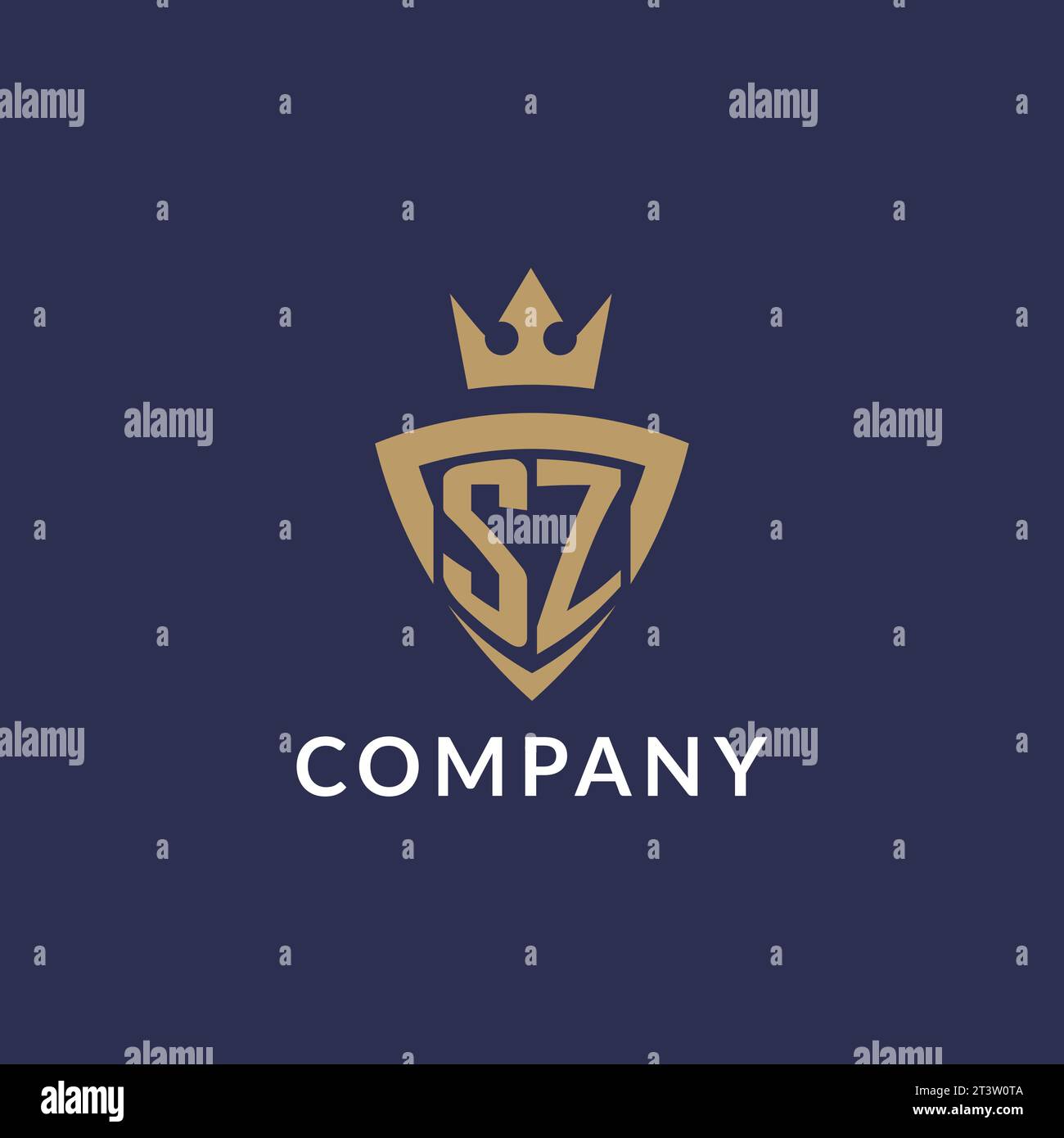 SZ logo with shield and crown, monogram initial logo style vector file Stock Vector Image & Art ...