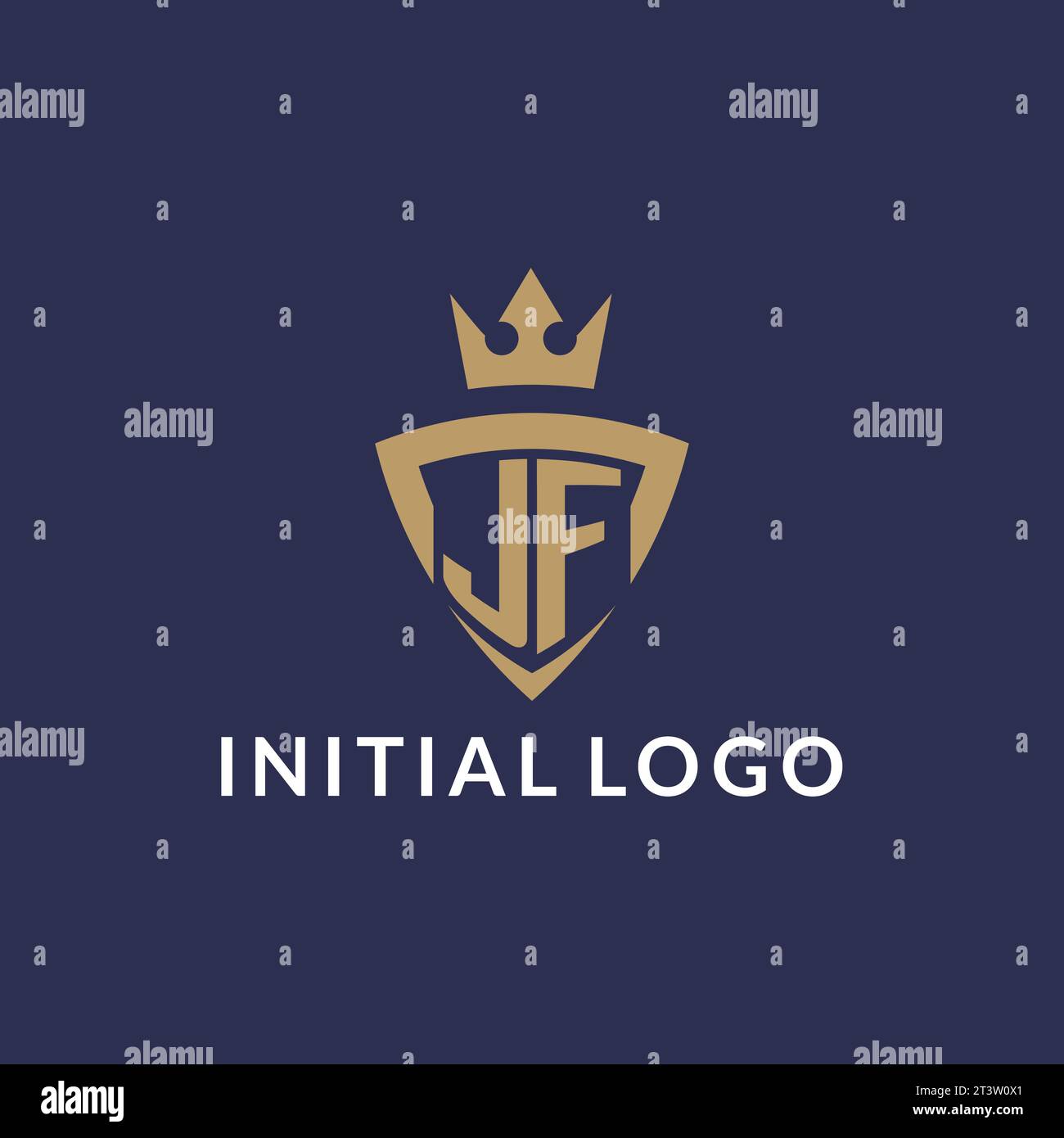 JF logo with shield and crown, monogram initial logo style vector file Stock Vector Image & Art ...