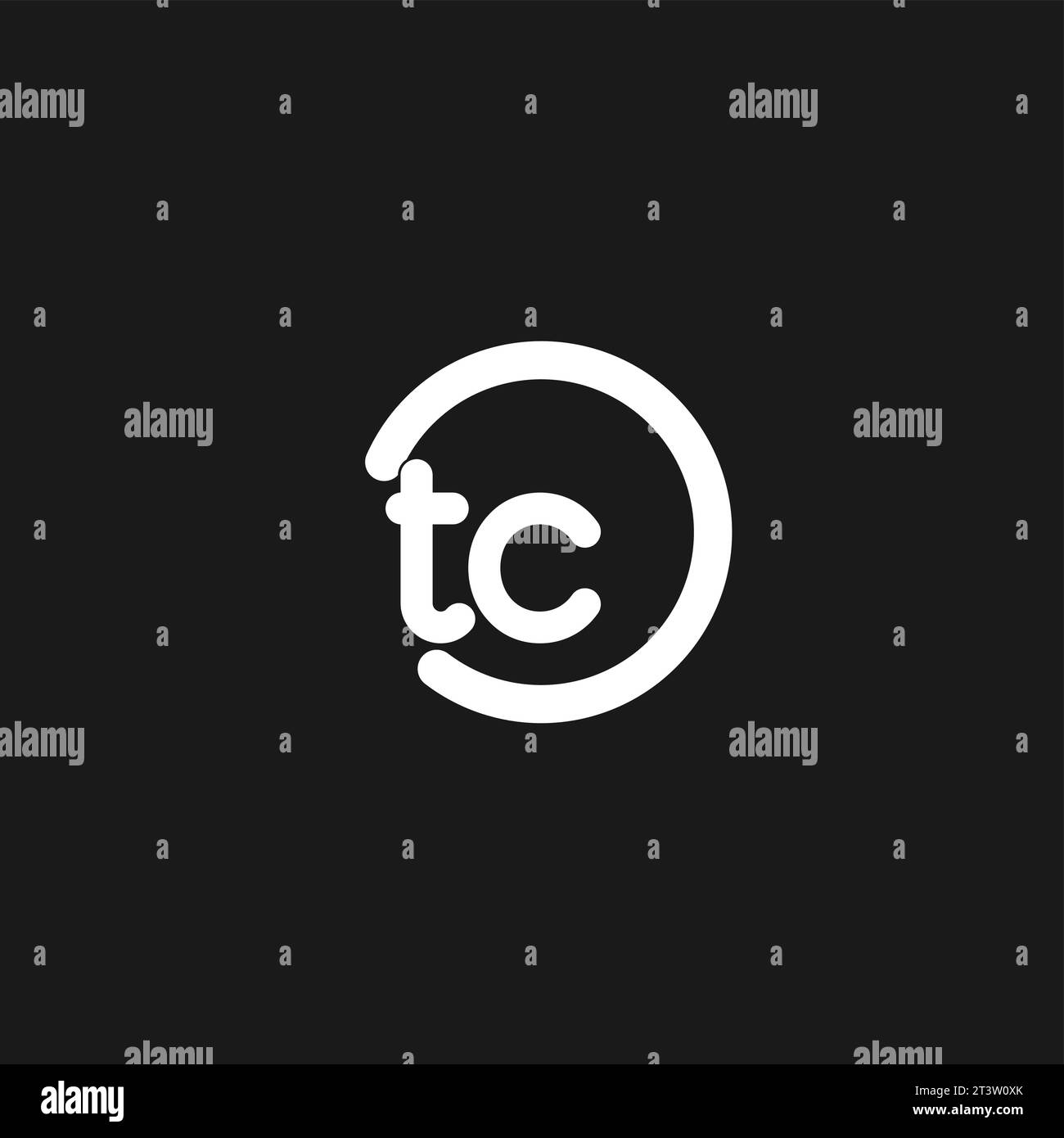 Initials TC logo monogram with simple circles lines vector graphic ...