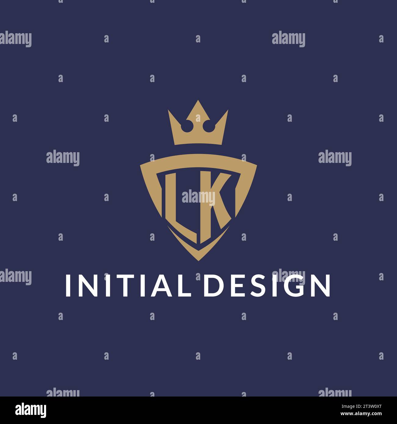 LK logo with shield and crown, monogram initial logo style vector file Stock Vector Image & Art ...