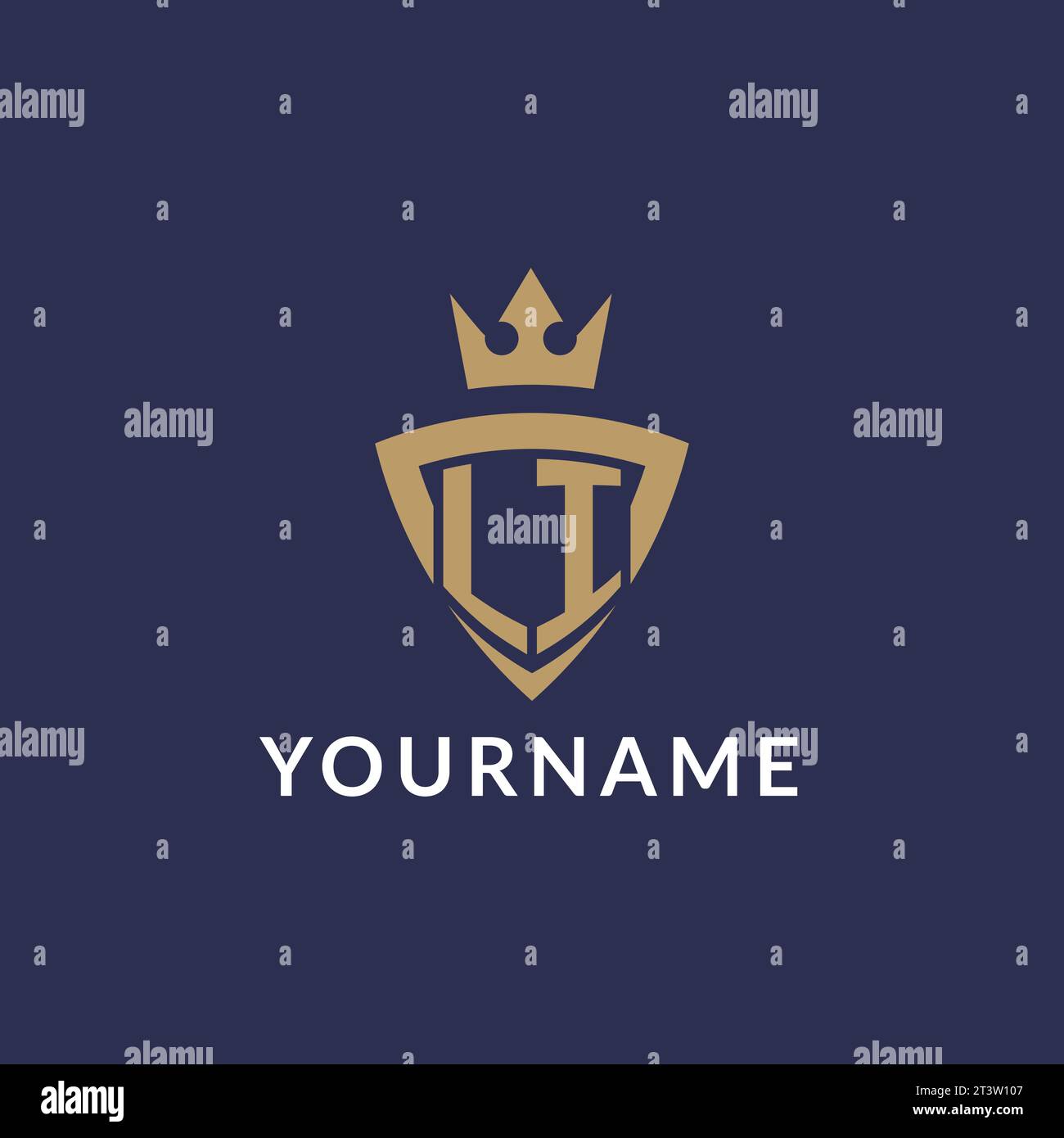 LI logo with shield and crown, monogram initial logo style vector file Stock Vector Image & Art ...