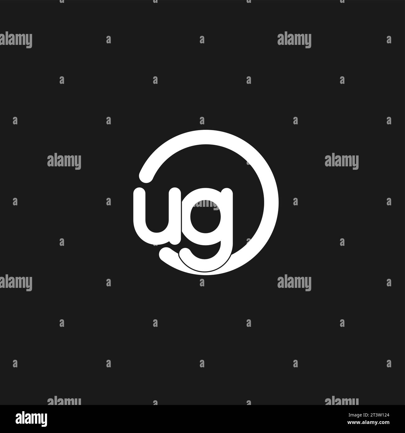 Initials UG logo monogram with simple circles lines vector graphic ...