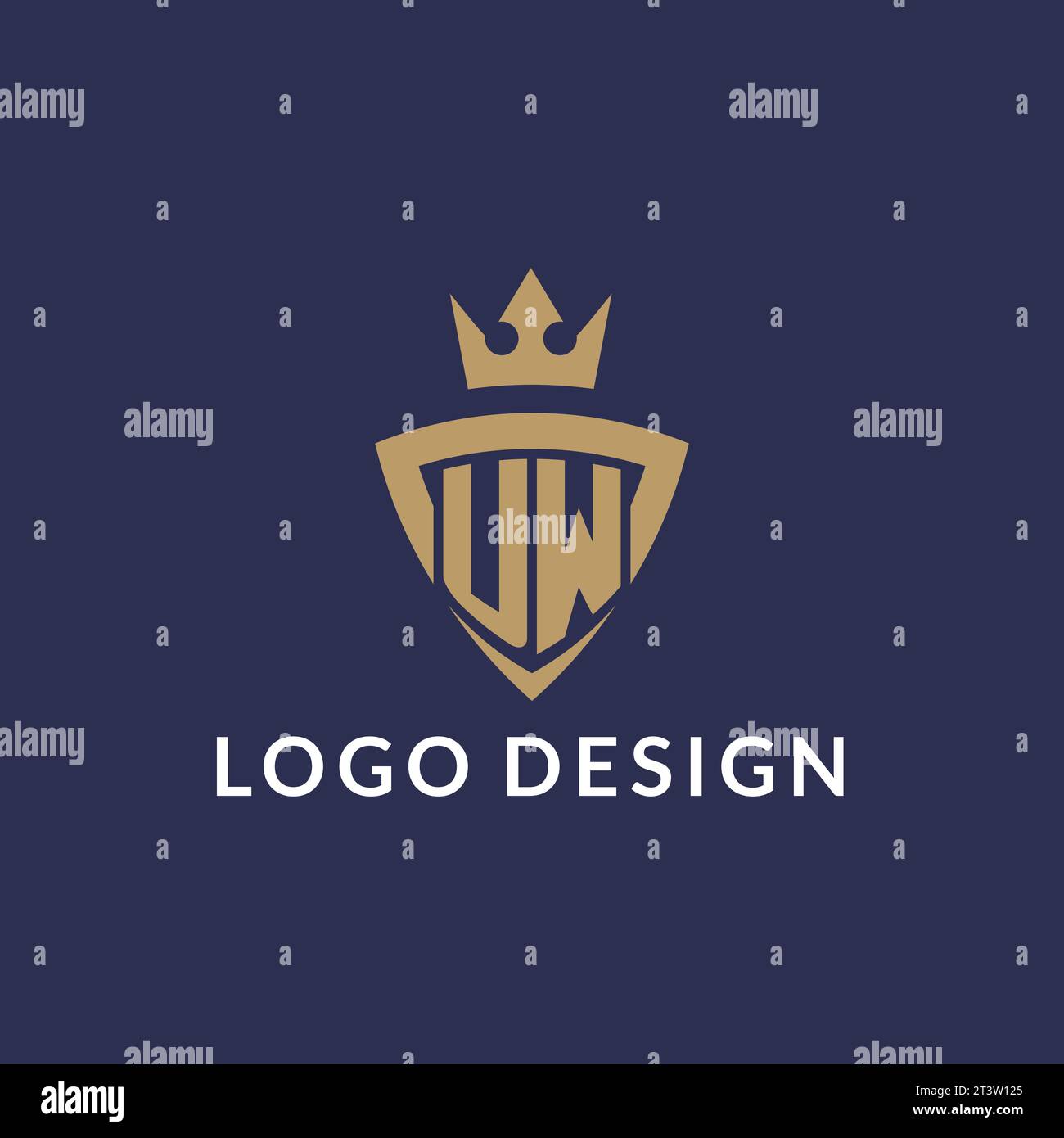 UW logo with shield and crown, monogram initial logo style vector file Stock Vector Image & Art ...