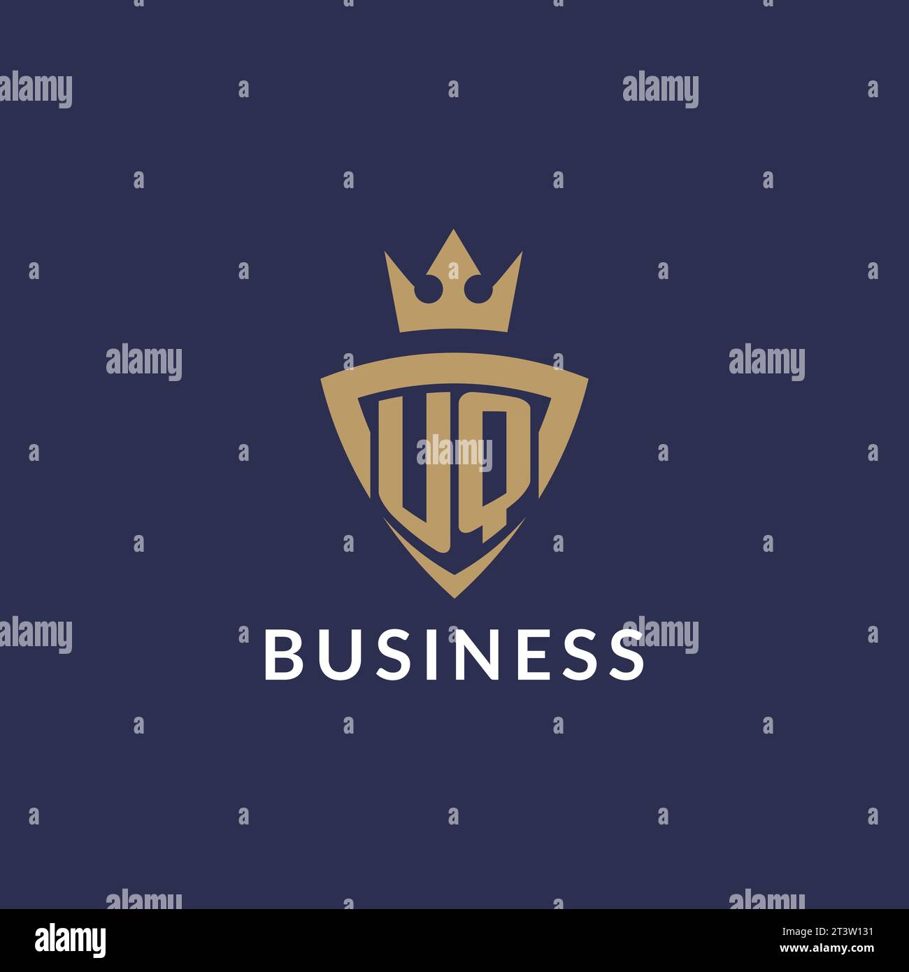 UQ logo with shield and crown, monogram initial logo style vector file ...