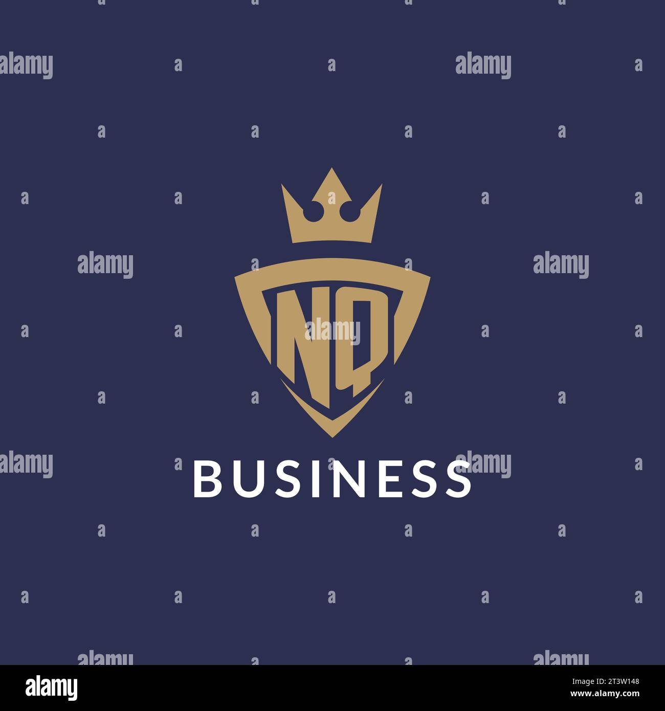 NQ logo with shield and crown, monogram initial logo style vector file ...