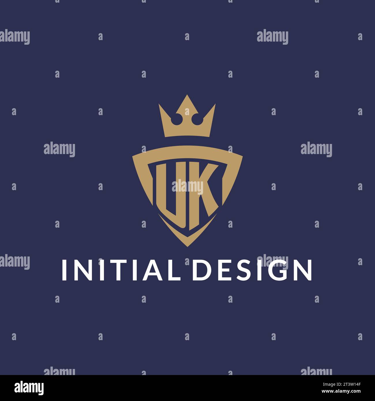UK logo with shield and crown, monogram initial logo style vector file ...