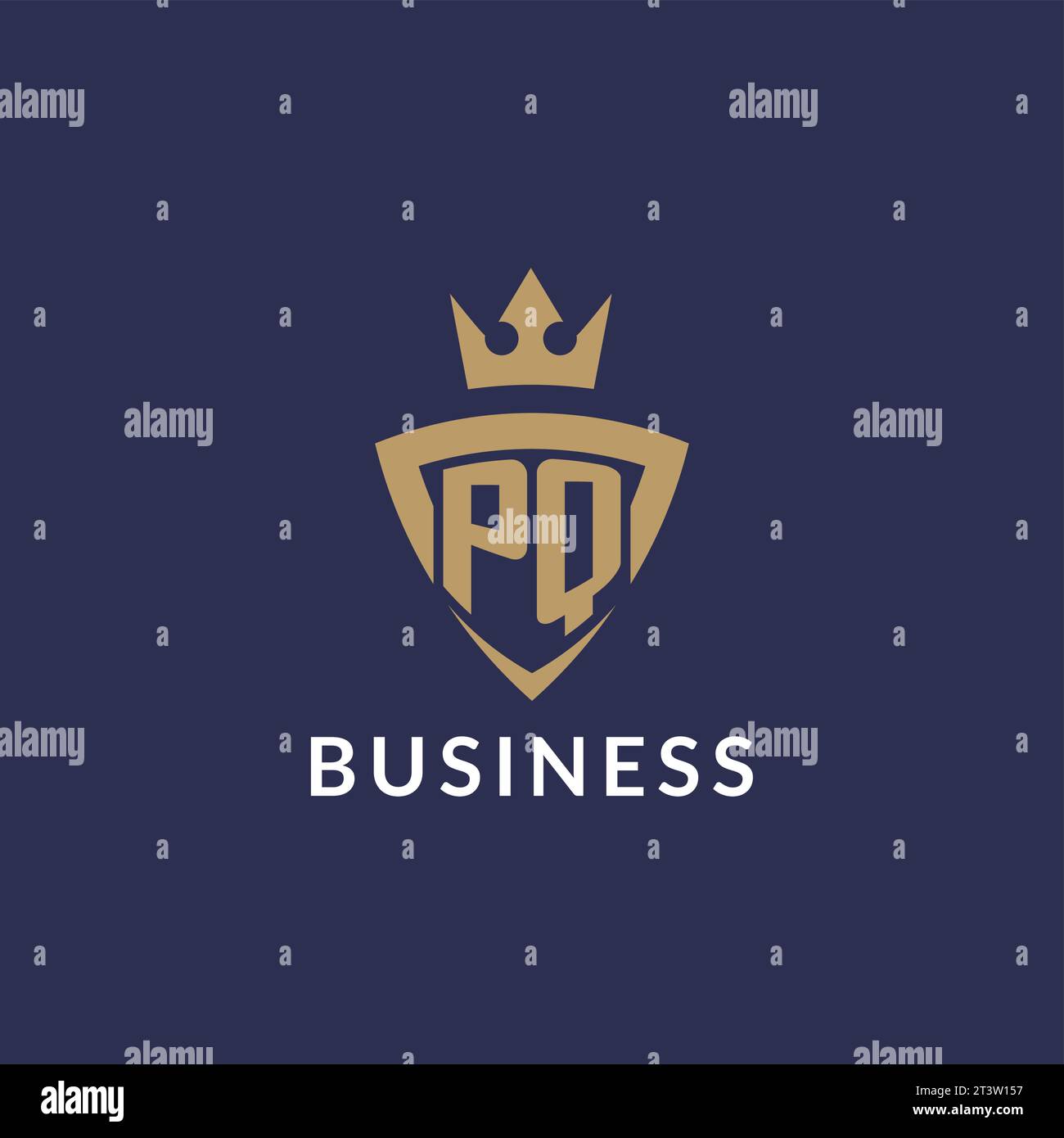 PQ logo with shield and crown, monogram initial logo style vector file ...