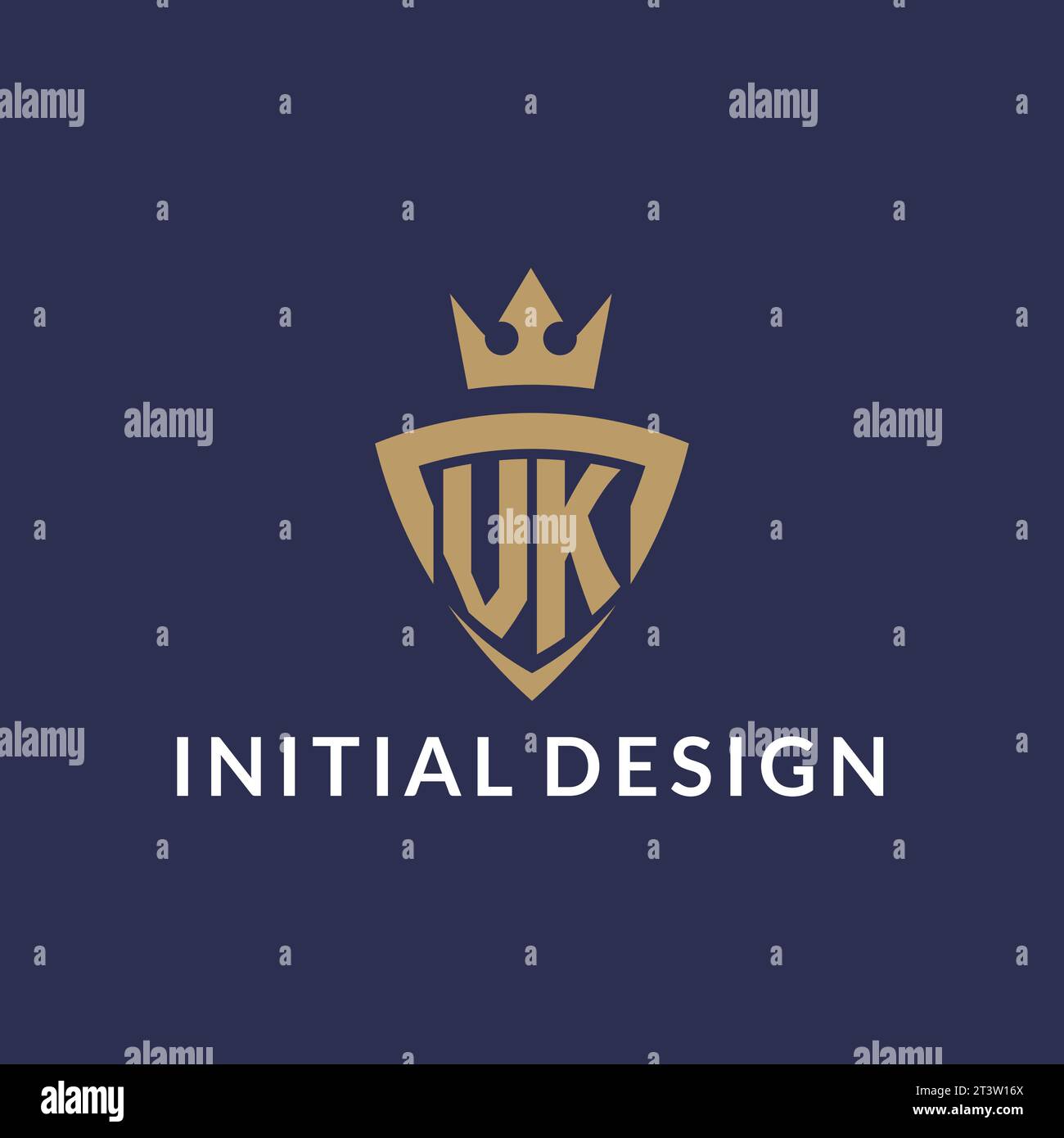 VK logo with shield and crown, monogram initial logo style vector file Stock Vector Image & Art ...
