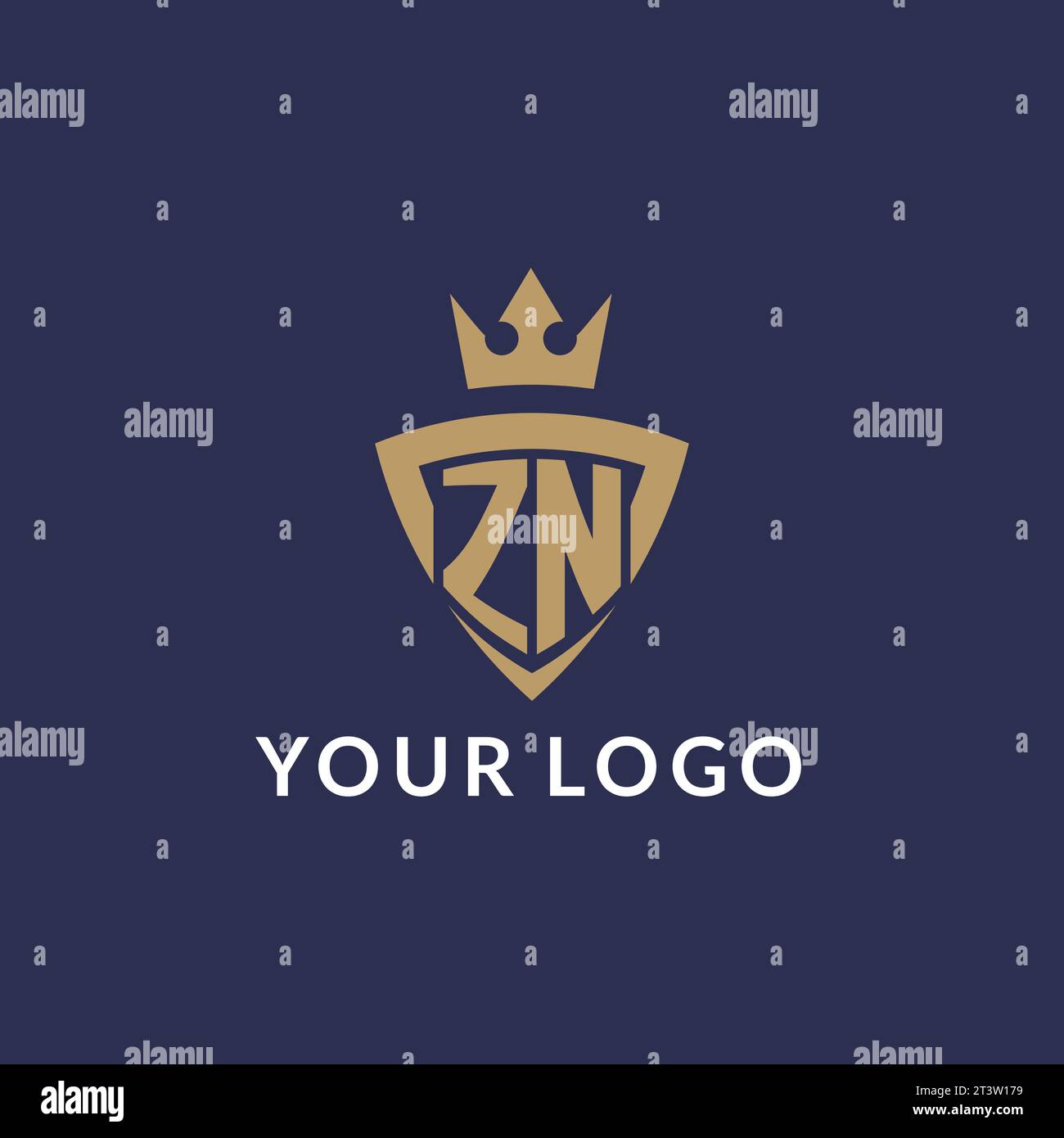 ZN logo with shield and crown, monogram initial logo style vector file Stock Vector Image & Art ...