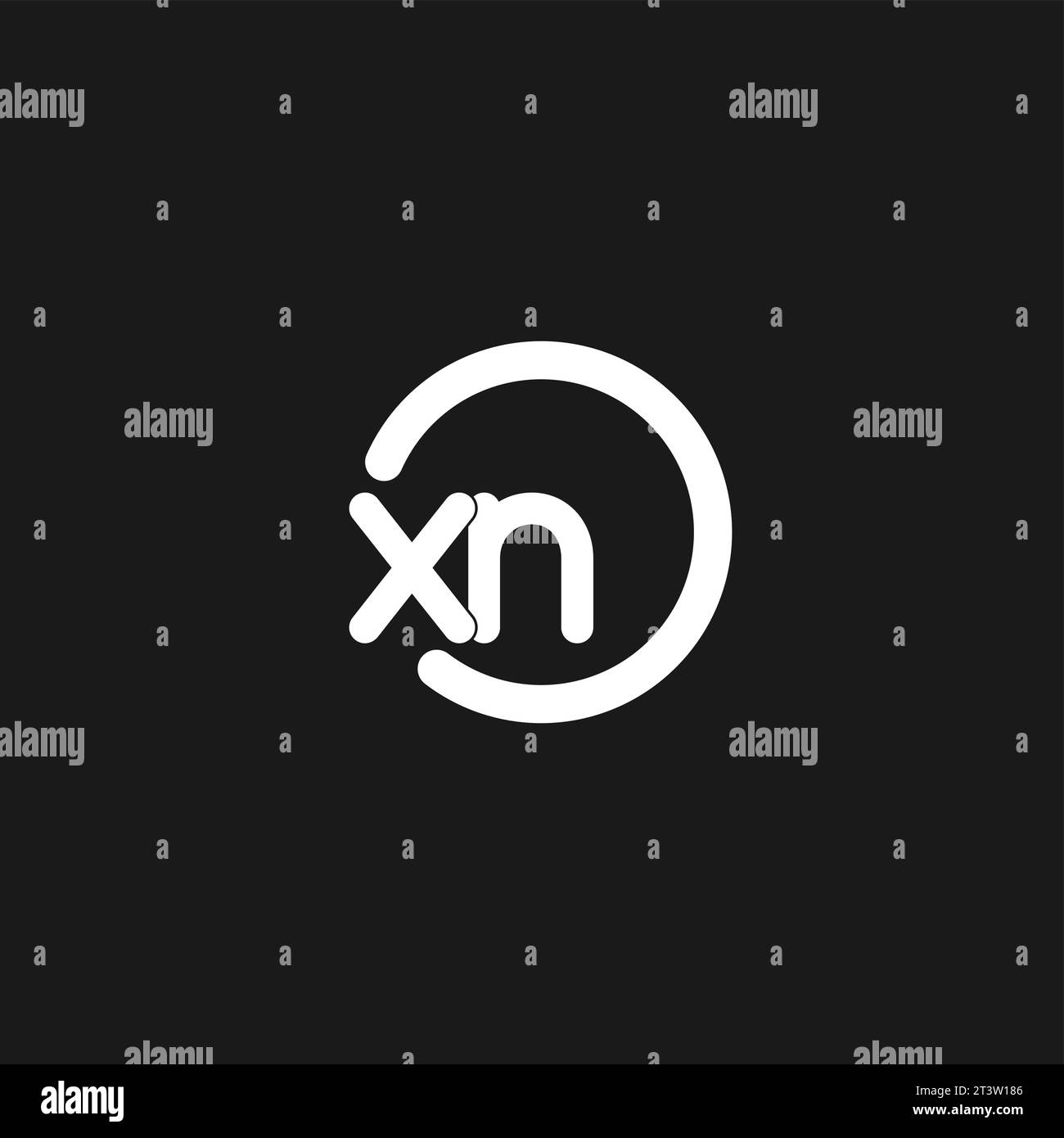 Initials XN logo monogram with simple circles lines vector graphic ...