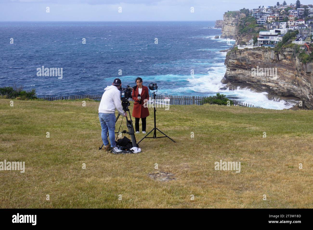 The ABC reporting live from the Scene of a Crime at Diamond Bay Reserve ...