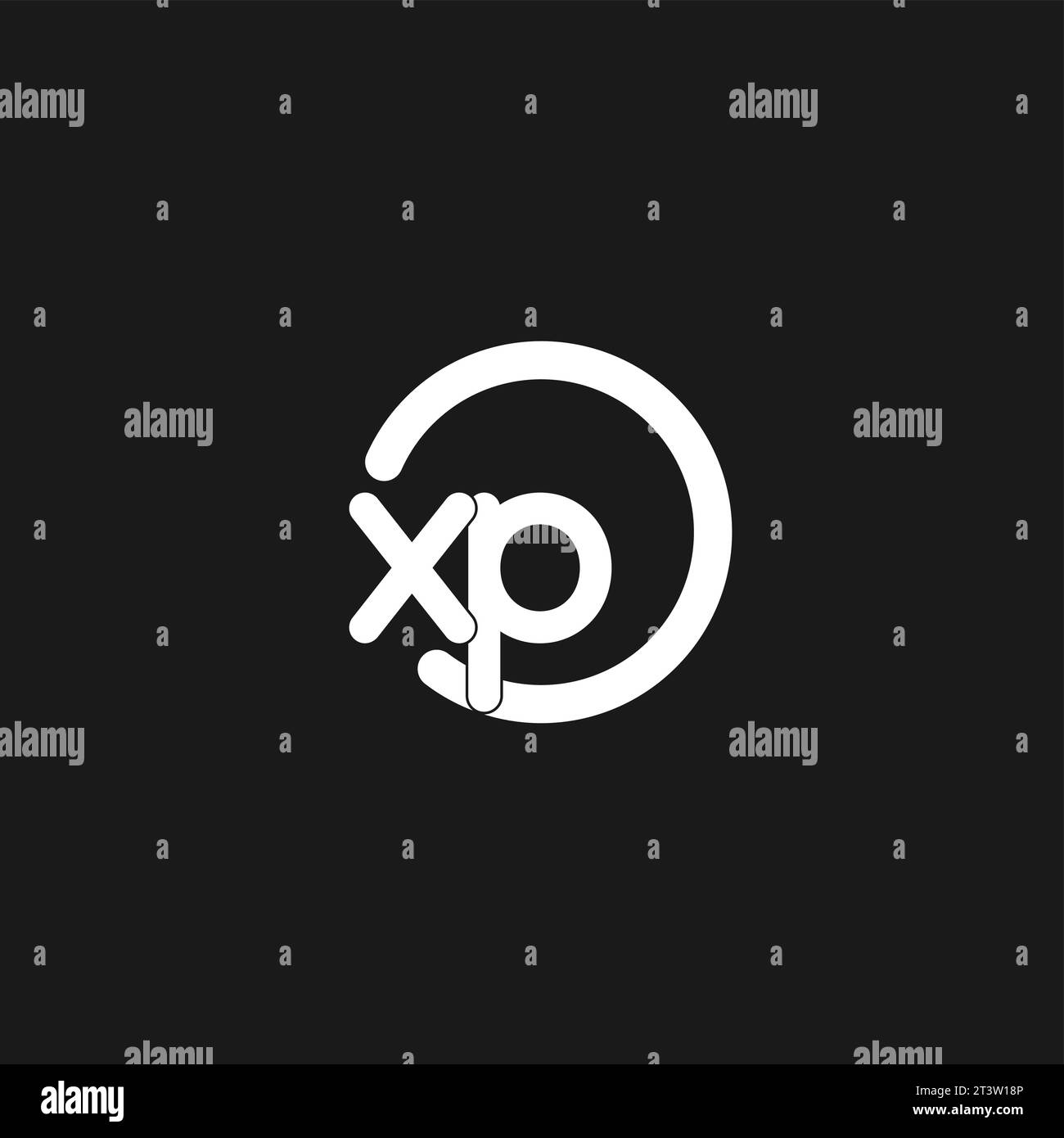 Initials XP logo monogram with simple circles lines vector graphic ...