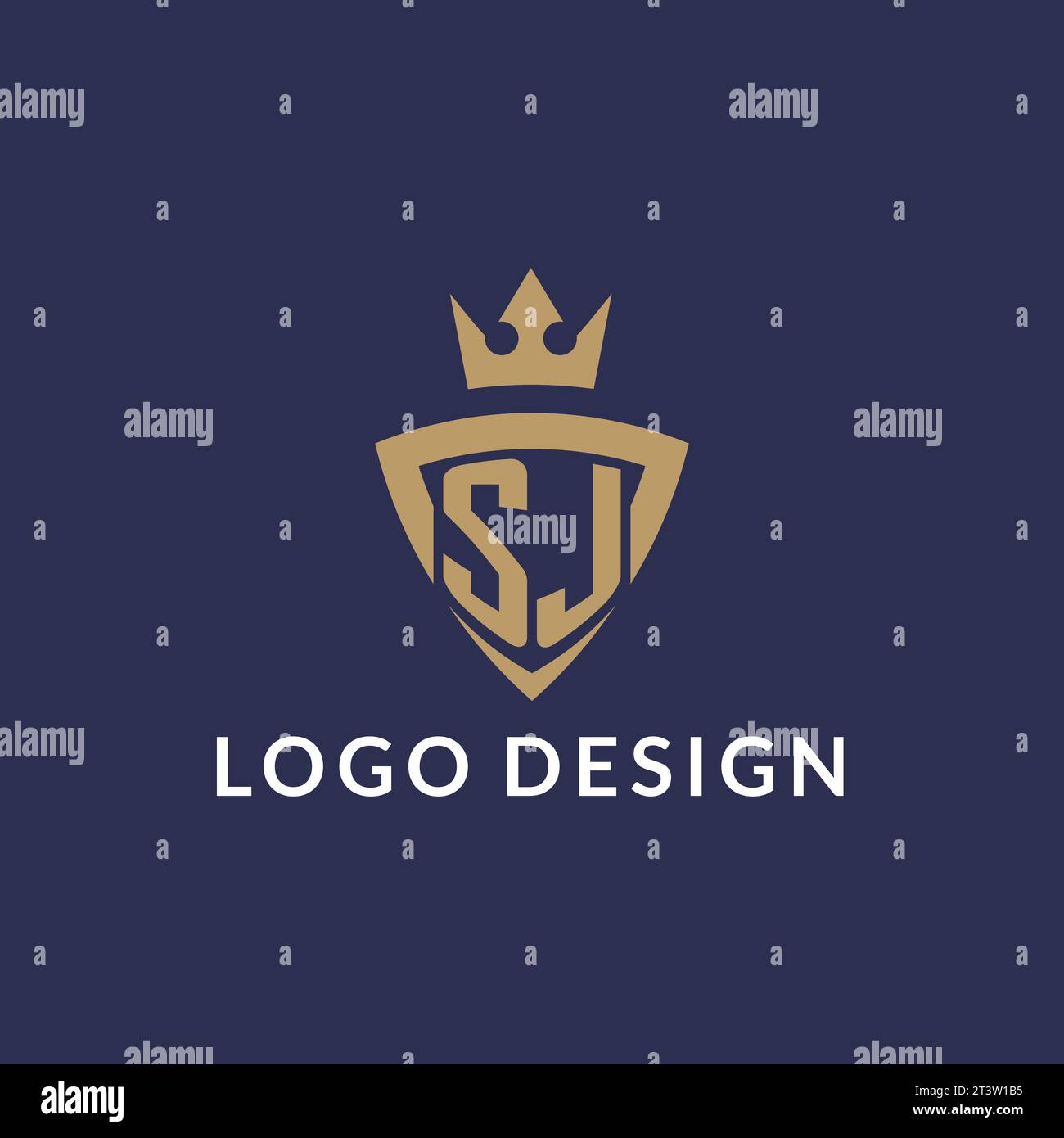 SJ logo with shield and crown, monogram initial logo style vector file Stock Vector Image & Art ...