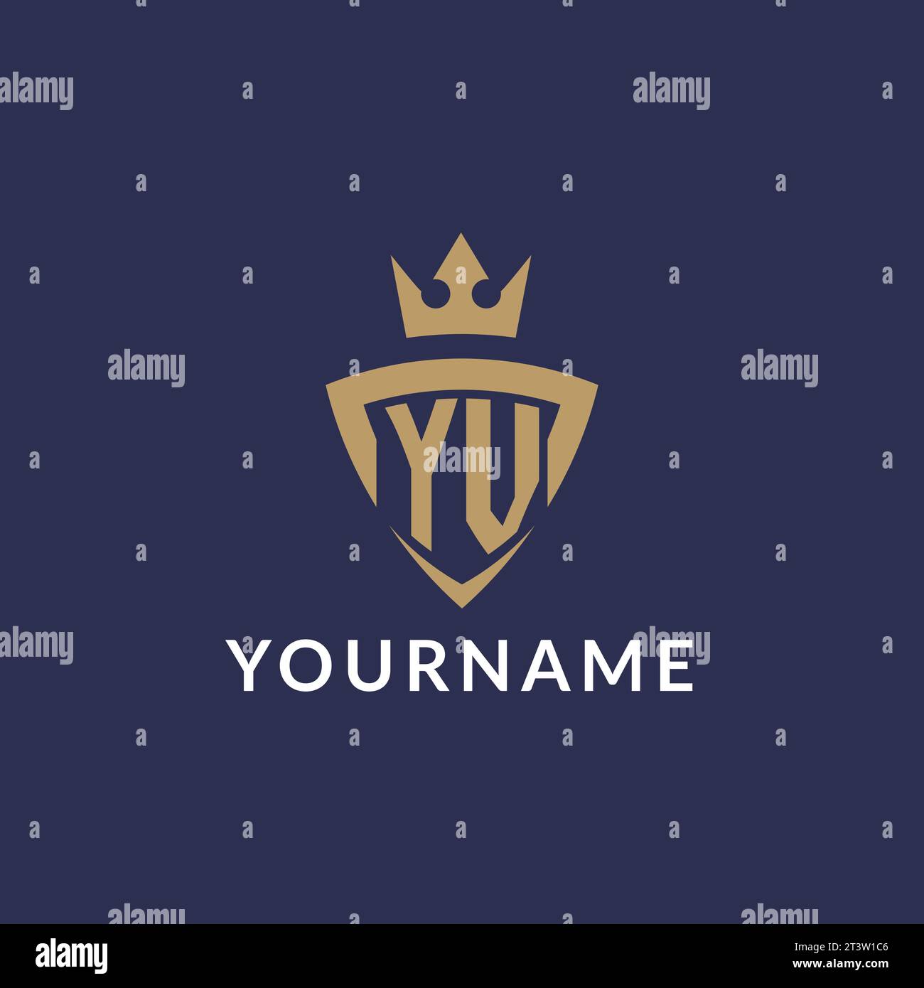 YV logo with shield and crown, monogram initial logo style vector file ...