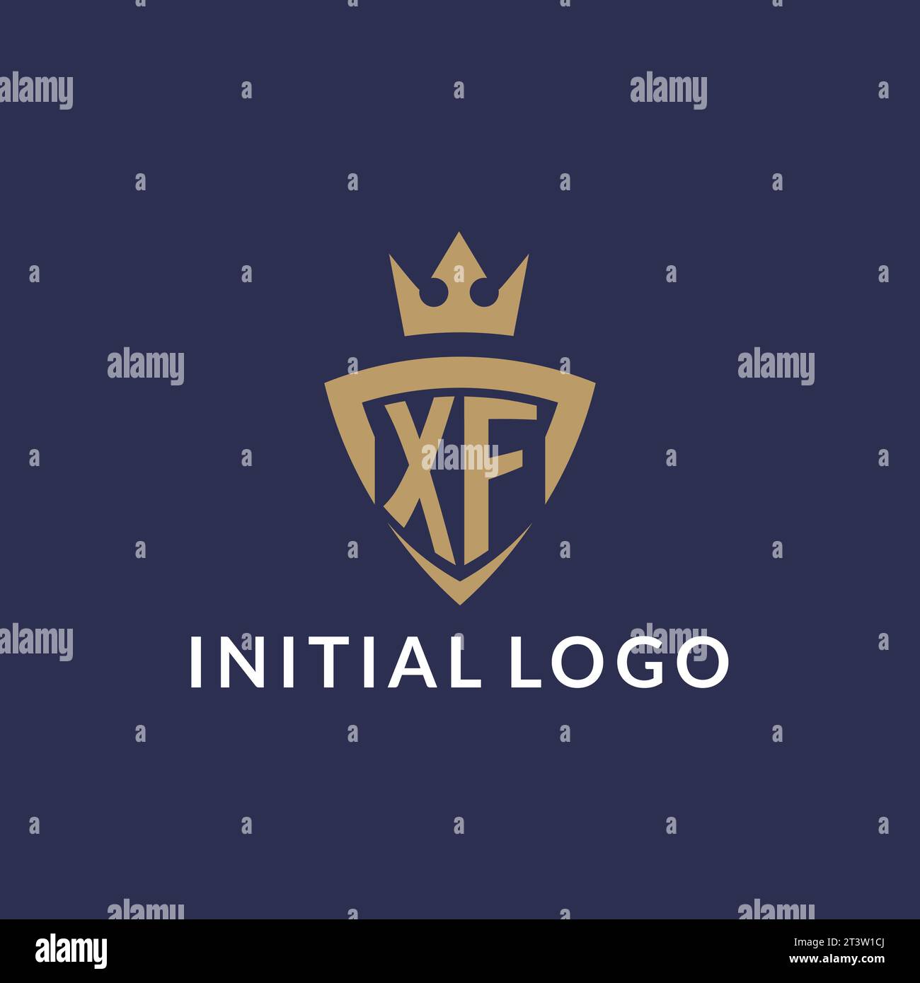 XF logo with shield and crown, monogram initial logo style vector file Stock Vector Image & Art ...