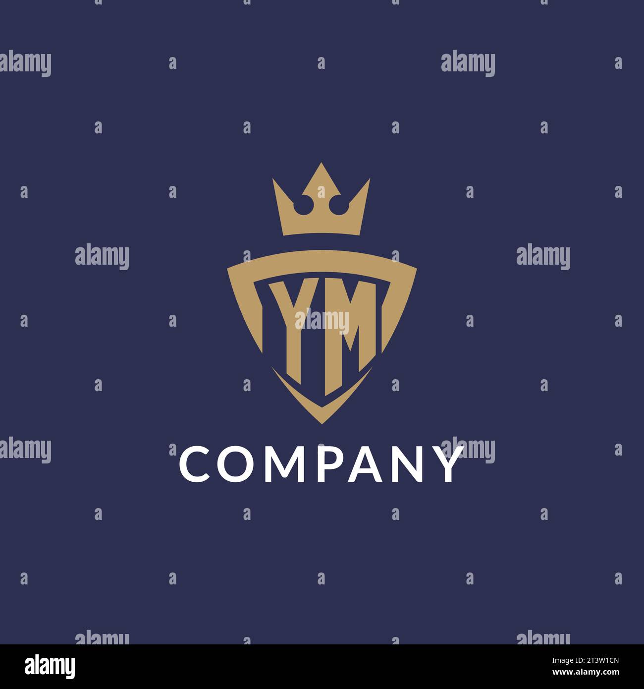YM logo with shield and crown, monogram initial logo style vector file Stock Vector Image & Art ...