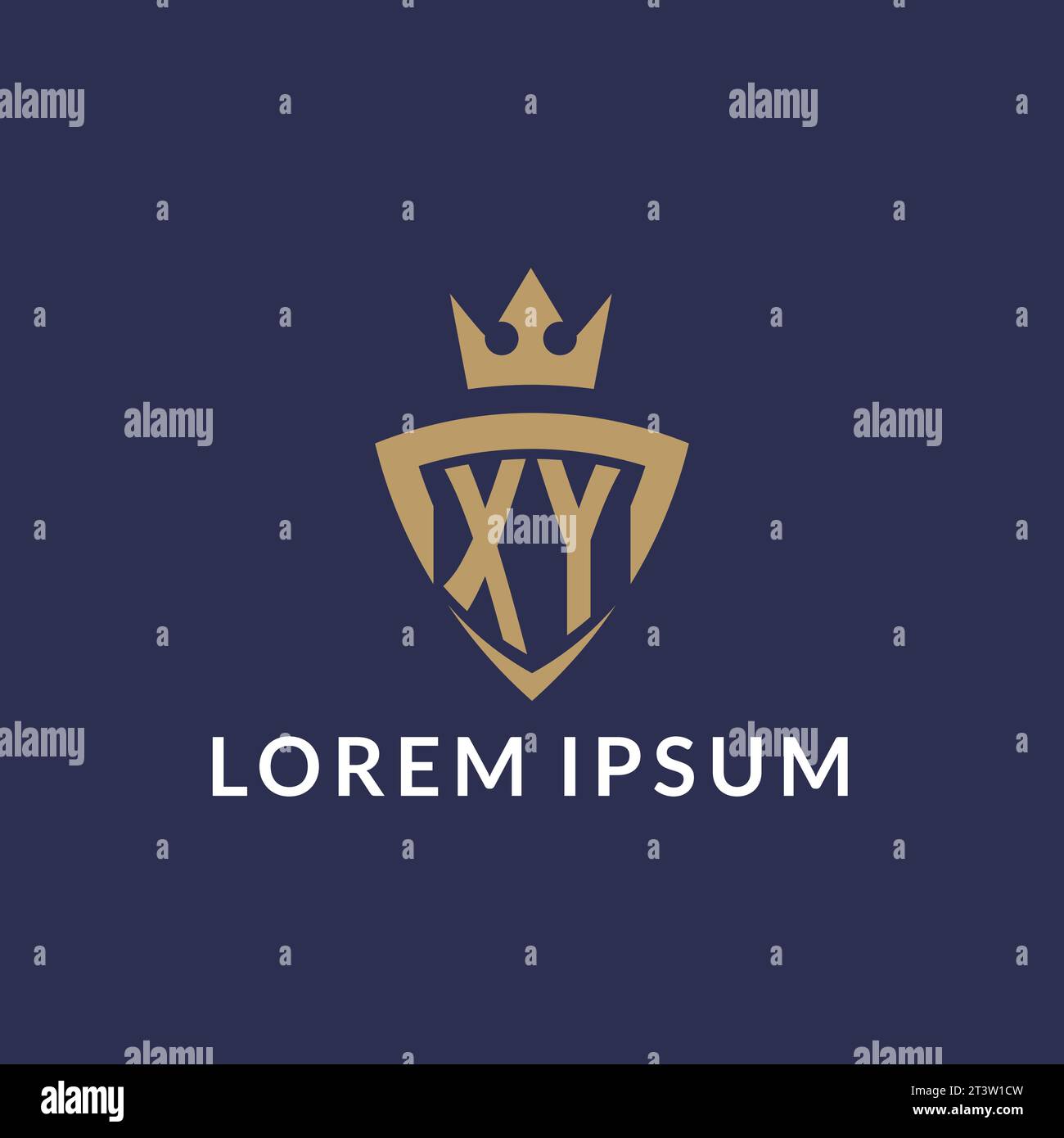 XY logo with shield and crown, monogram initial logo style vector file Stock Vector Image & Art ...
