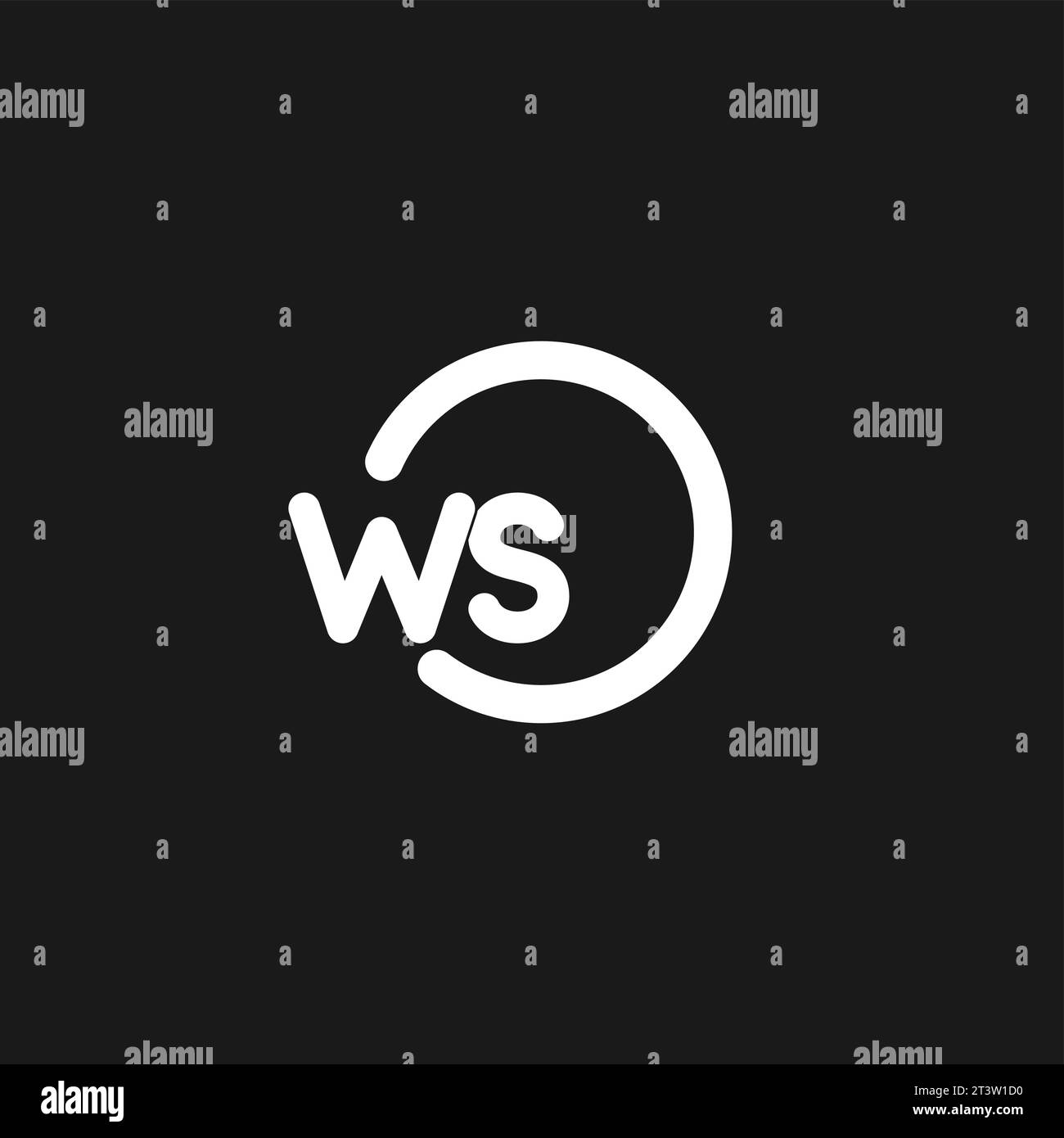 Initials WS logo monogram with simple circles lines vector graphic ...