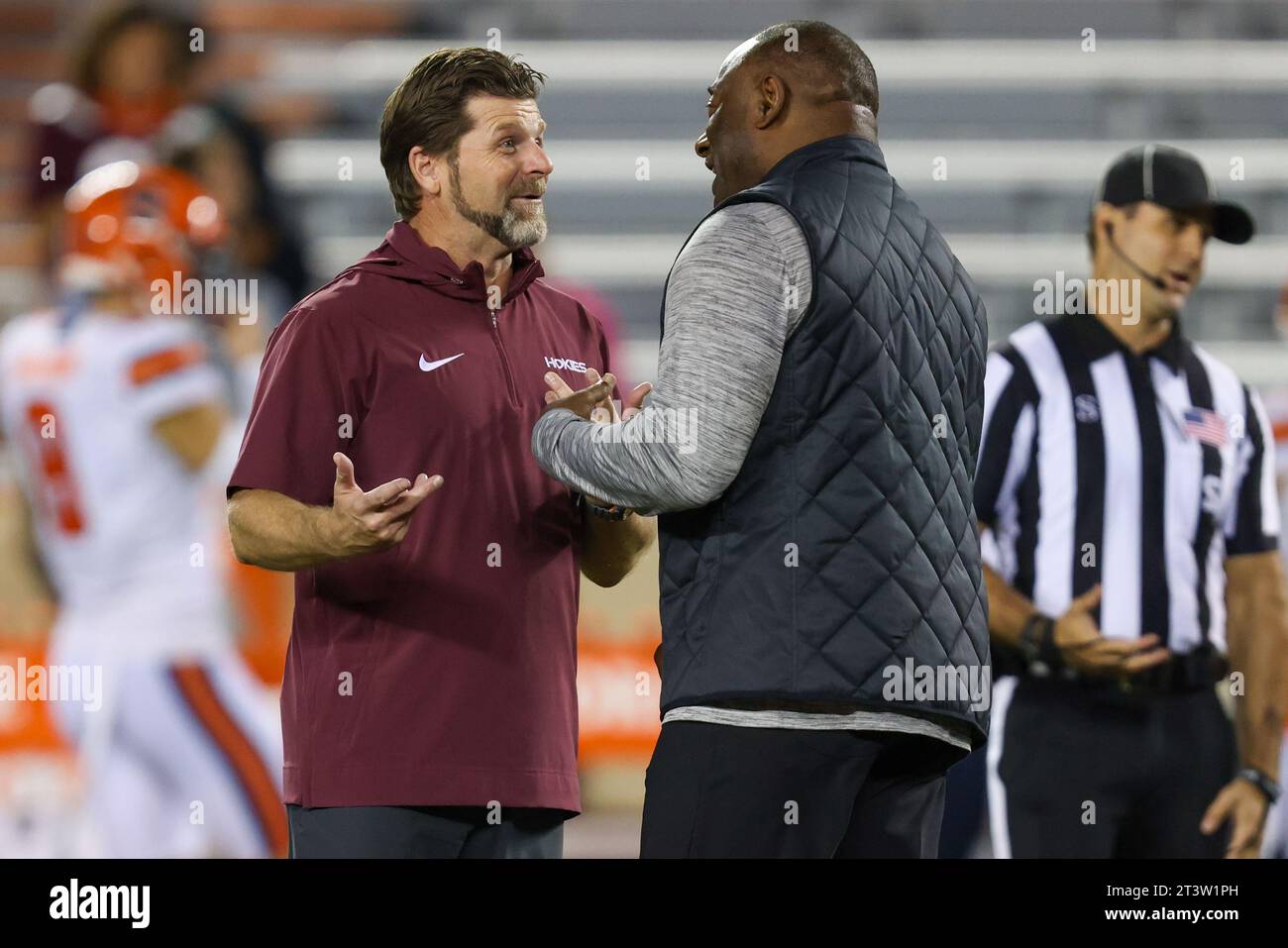 Blacksburg, Virginia, USA. 26th Oct, 2023. Virginia Tech Hokies head ...