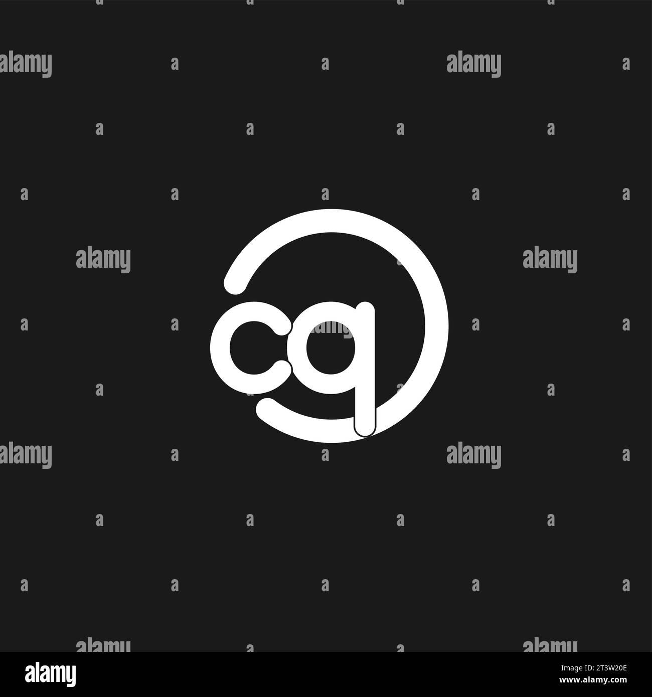 Initials CQ logo monogram with simple circles lines vector graphic ...