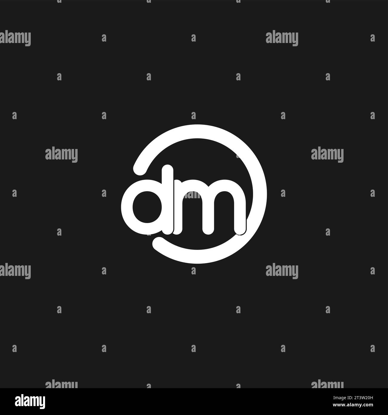 Initials DM logo monogram with simple circles lines vector graphic ...