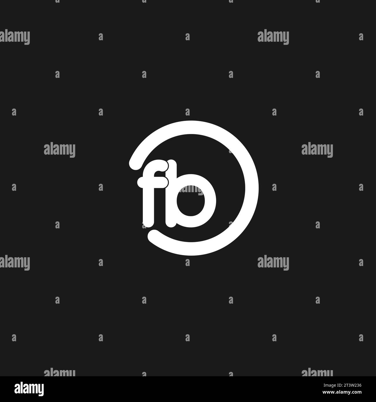 Initials FB logo monogram with simple circles lines vector graphic ...