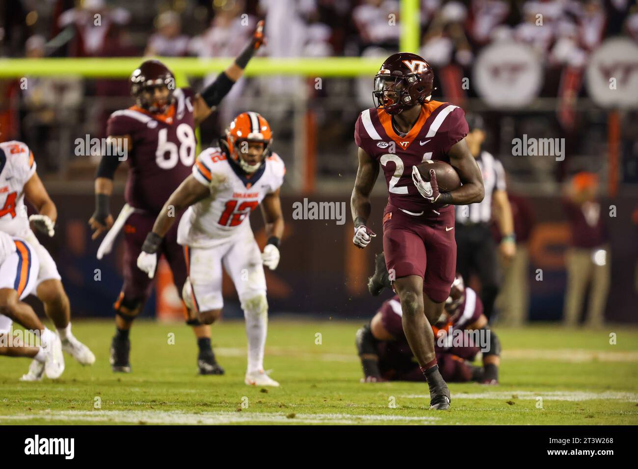 Blacksburg, Virginia, USA. 26th Oct, 2023. Virginia Tech Hokies running back Malachi Thomas (24 ...