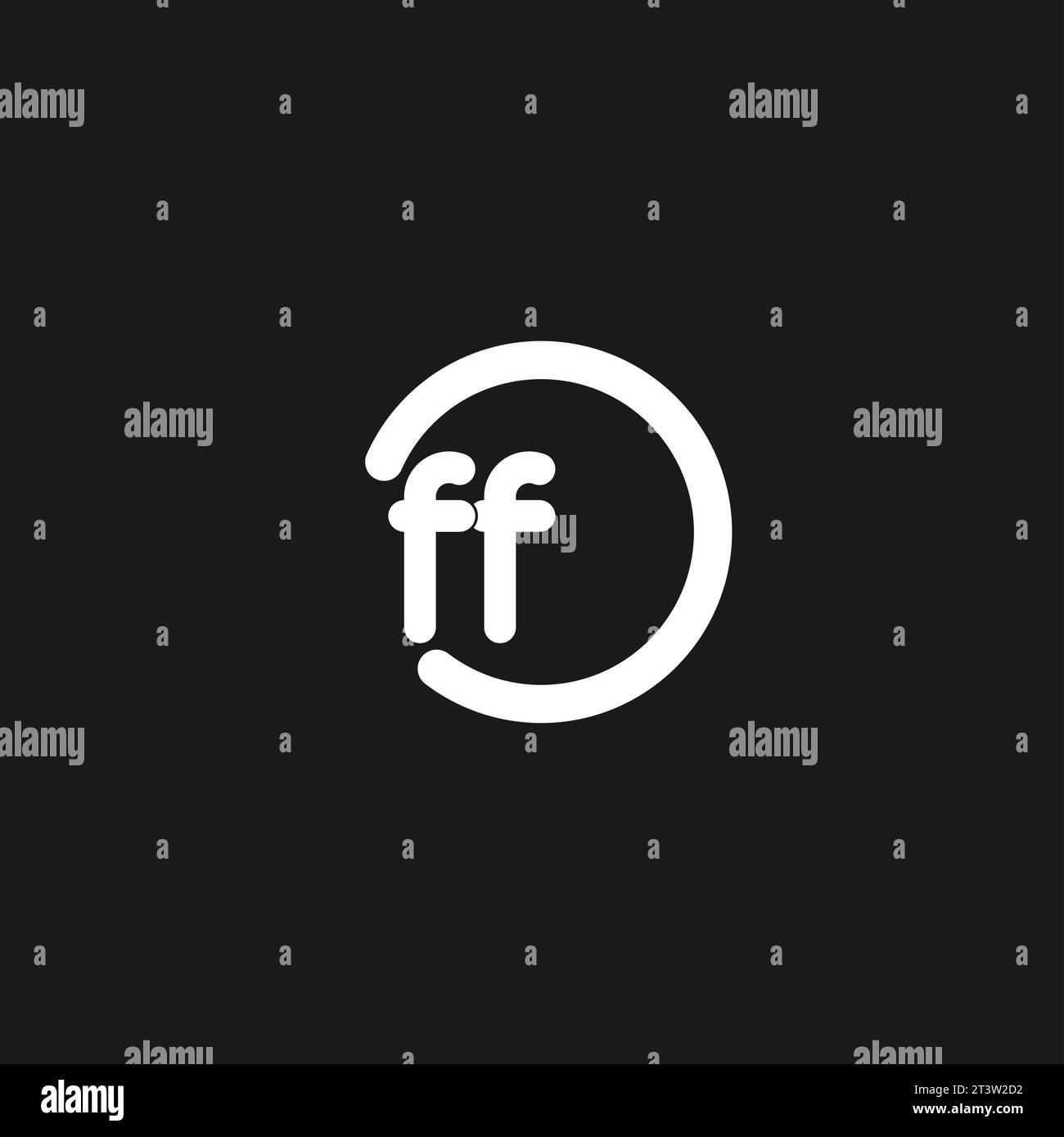 Initials FF logo monogram with simple circles lines vector graphic ...