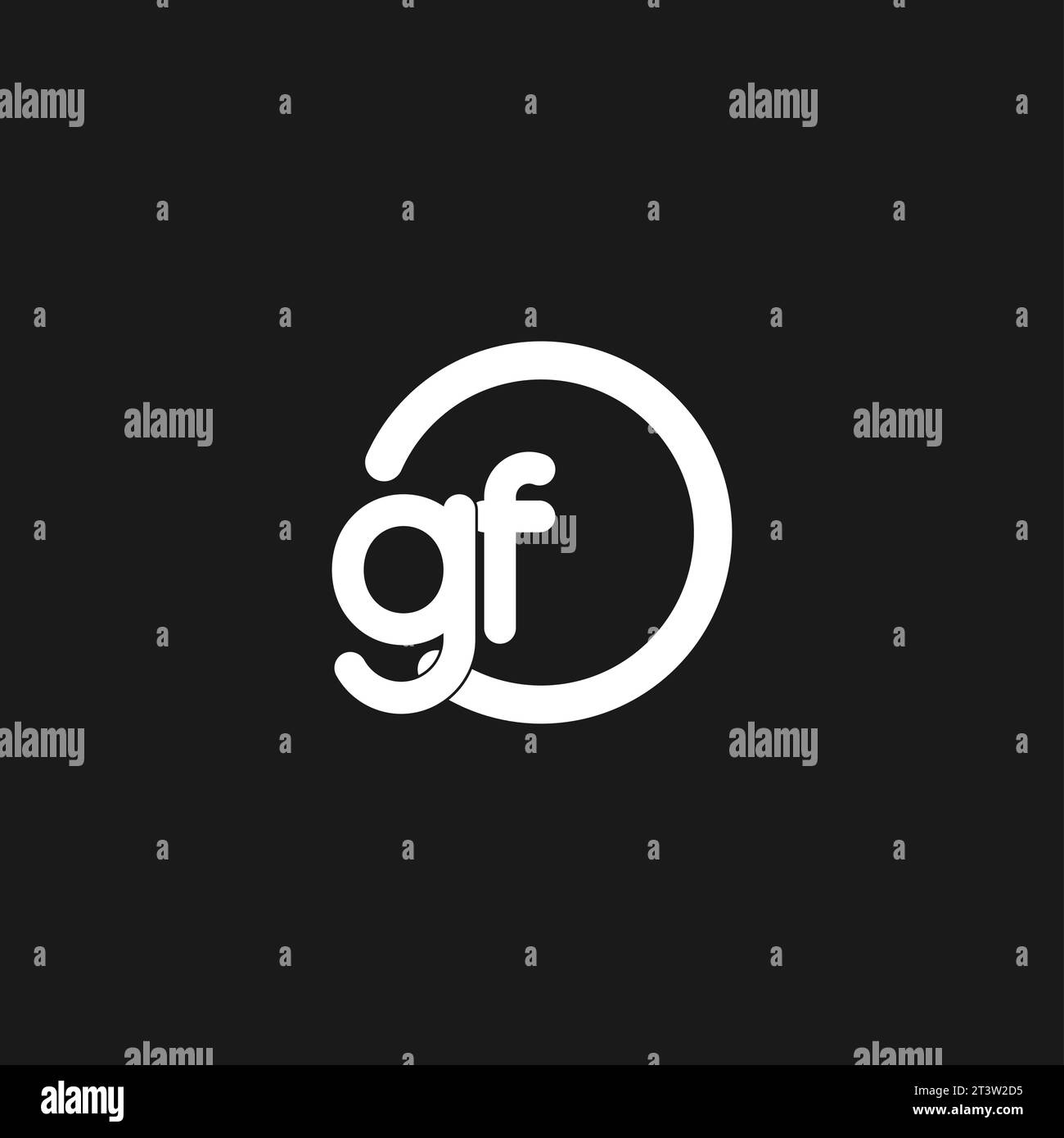 Initials GF logo monogram with simple circles lines vector graphic ...