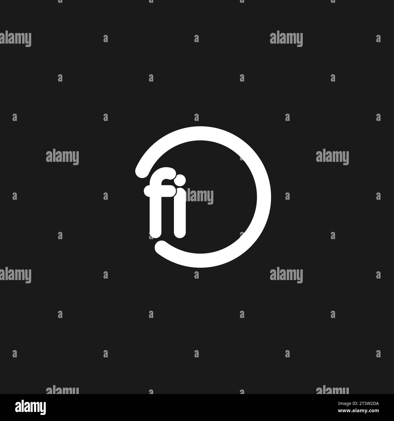 Initials FI logo monogram with simple circles lines vector graphic ...