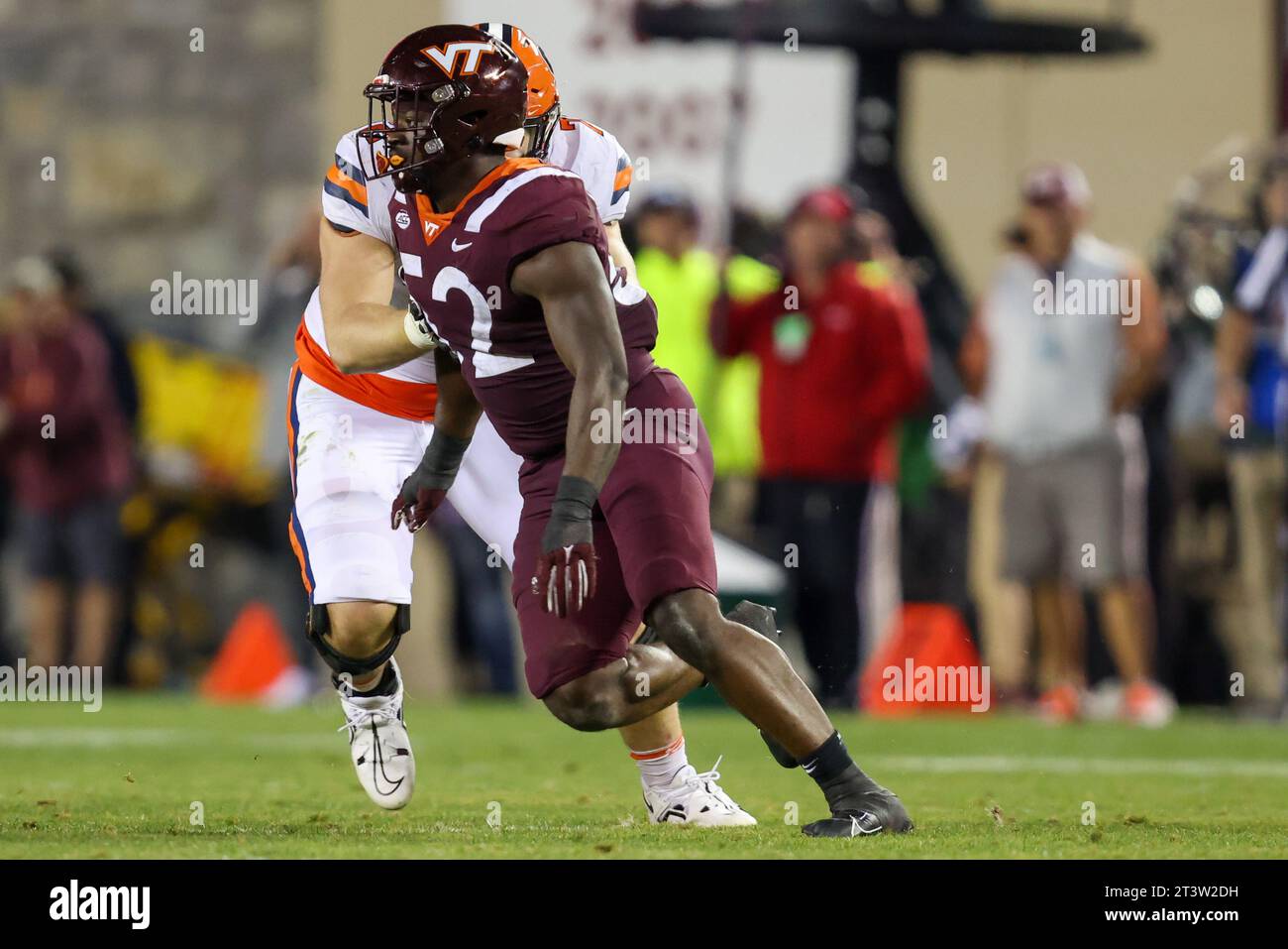 Blacksburg, Virginia, USA. 26th Oct, 2023. Virginia Tech Hokies defensive lineman Antwaun Powell ...