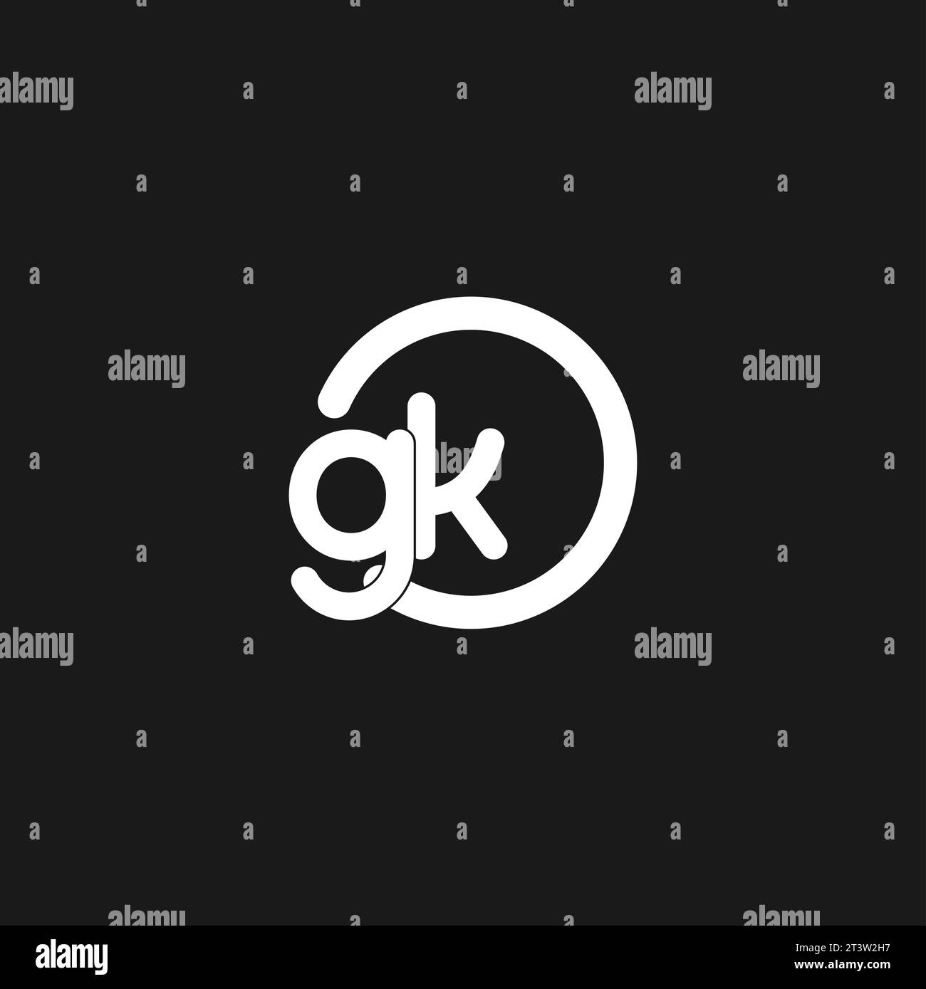 Initials GK logo monogram with simple circles lines vector graphic ...