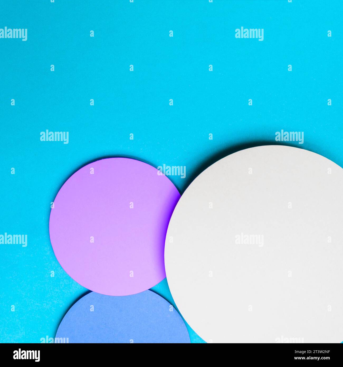 Abstract circles with drop shadows blue background design Stock Photo ...