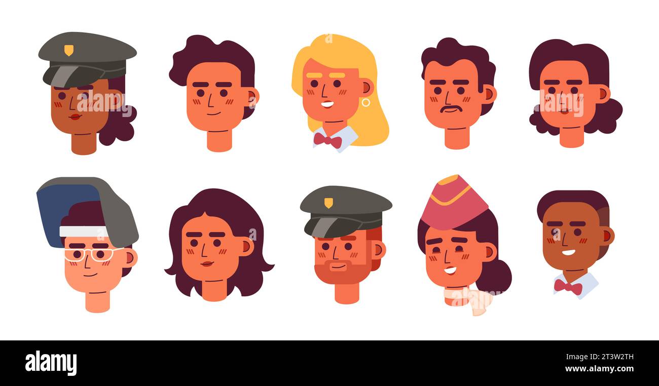 Workers diverse 2D vector avatars illustration set Stock Vector Image ...